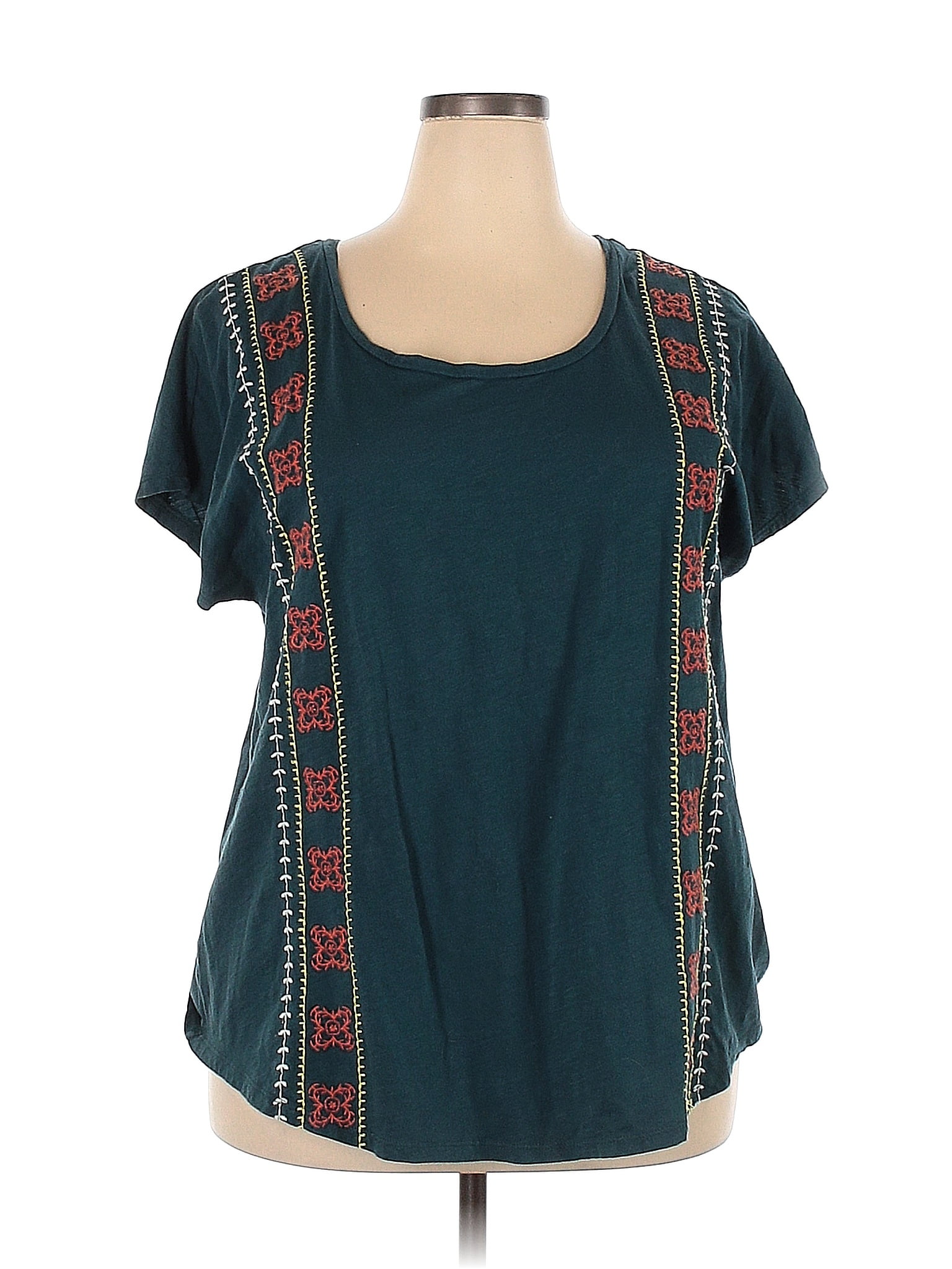 Sonoma Goods For Life 100 Cotton Teal Short Sleeve T Shirt Size 2x