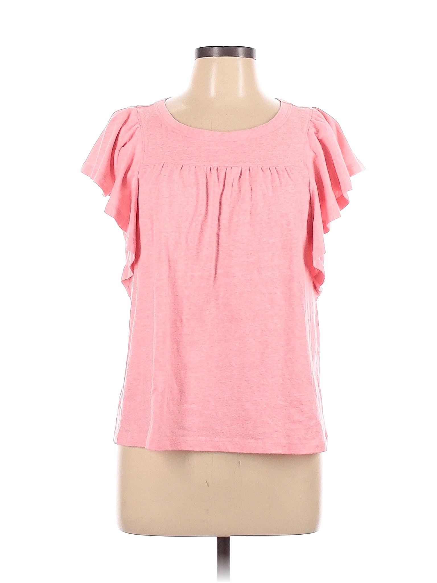 Ann Taylor Loft Pink Short Sleeve Top Size L 70 Off Thredup