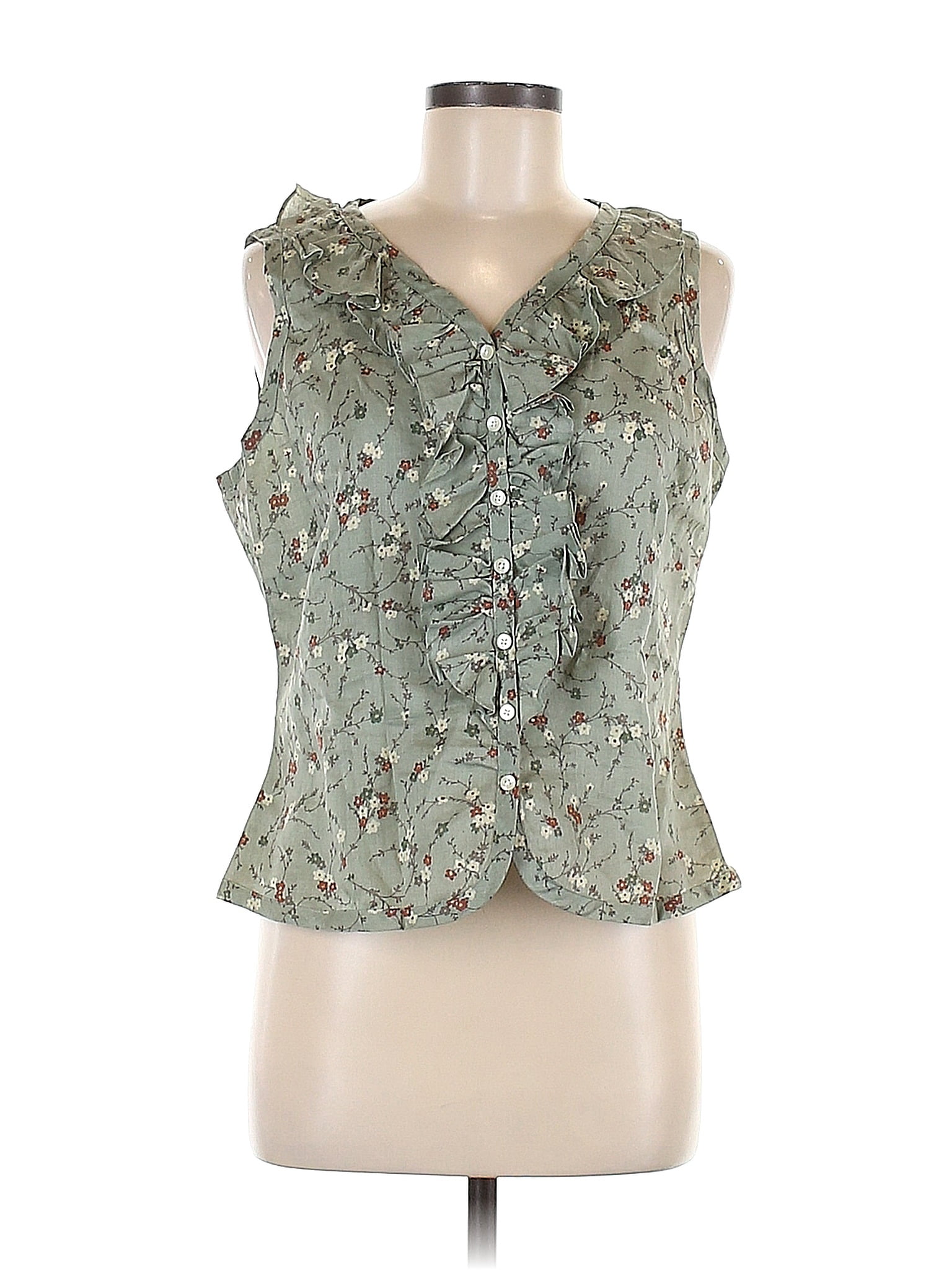 J.Jill 100% Ramie Green Sleeveless Blouse Size M (Petite) - 70% off ...