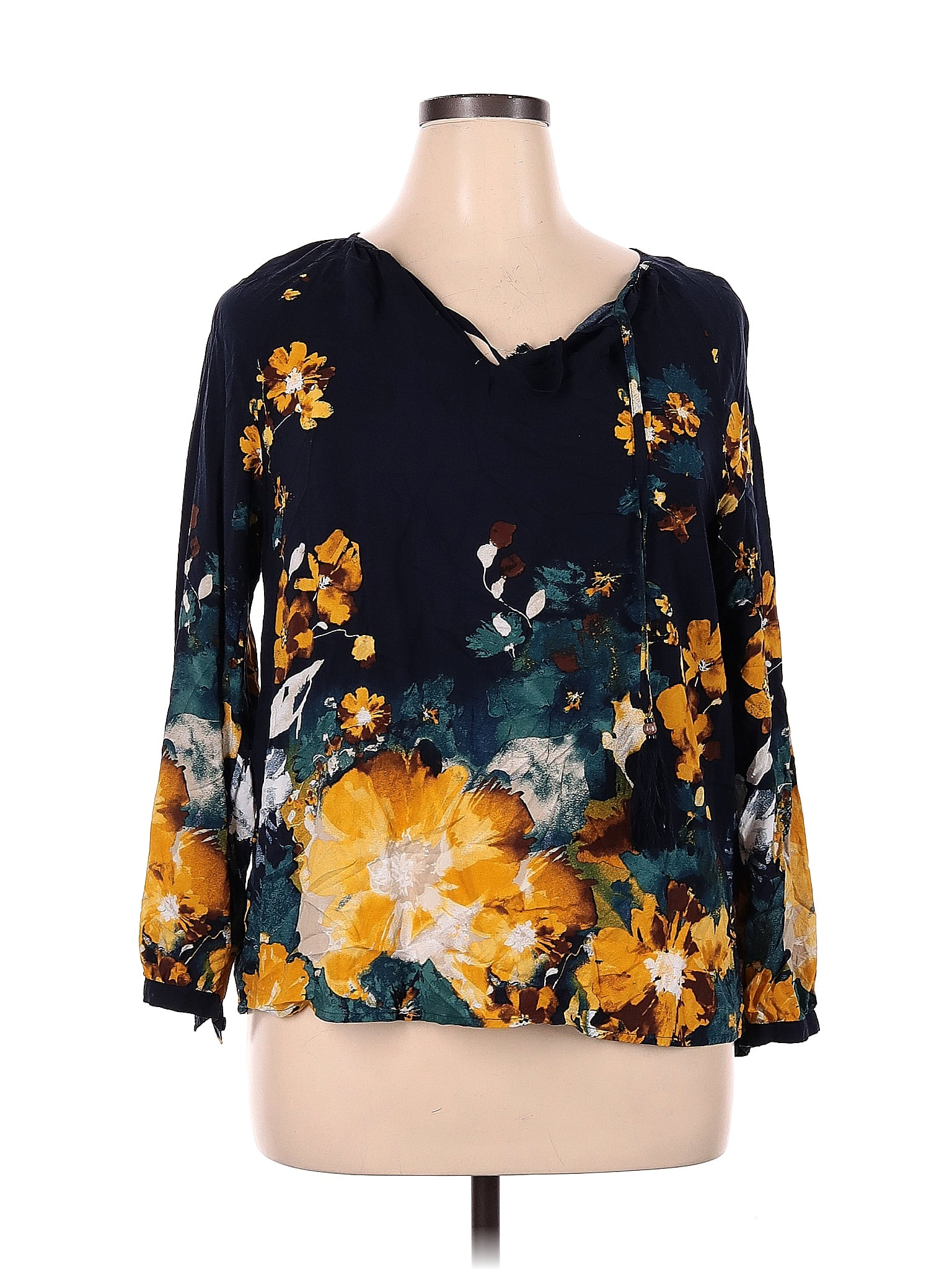 Chico's 100% Modal Blue Long Sleeve Blouse Size XL (3) - 74% off | ThredUp