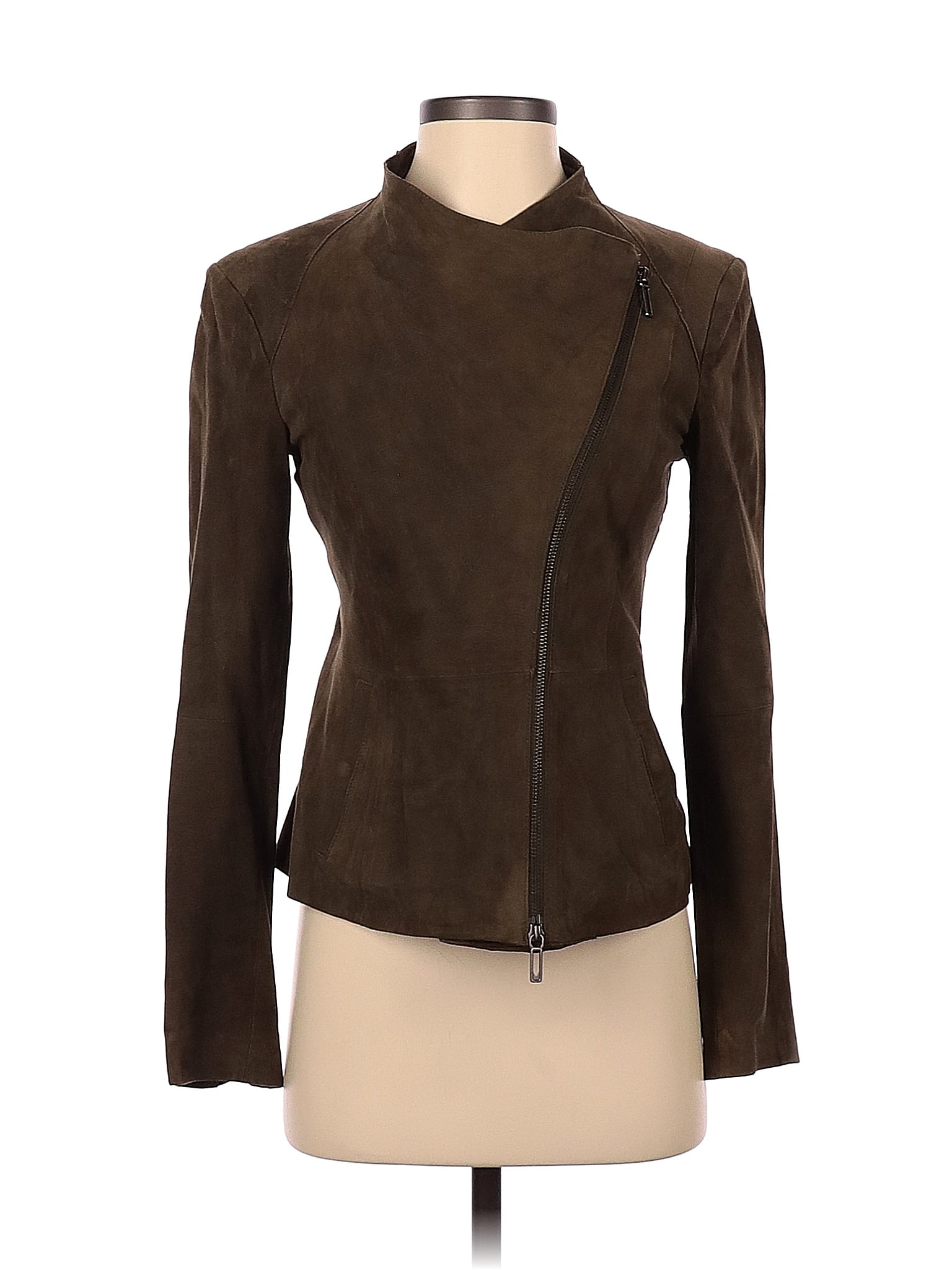 Vince. 100% Leather Solid Brown Leather Jacket Size XS - 82% off | ThredUp