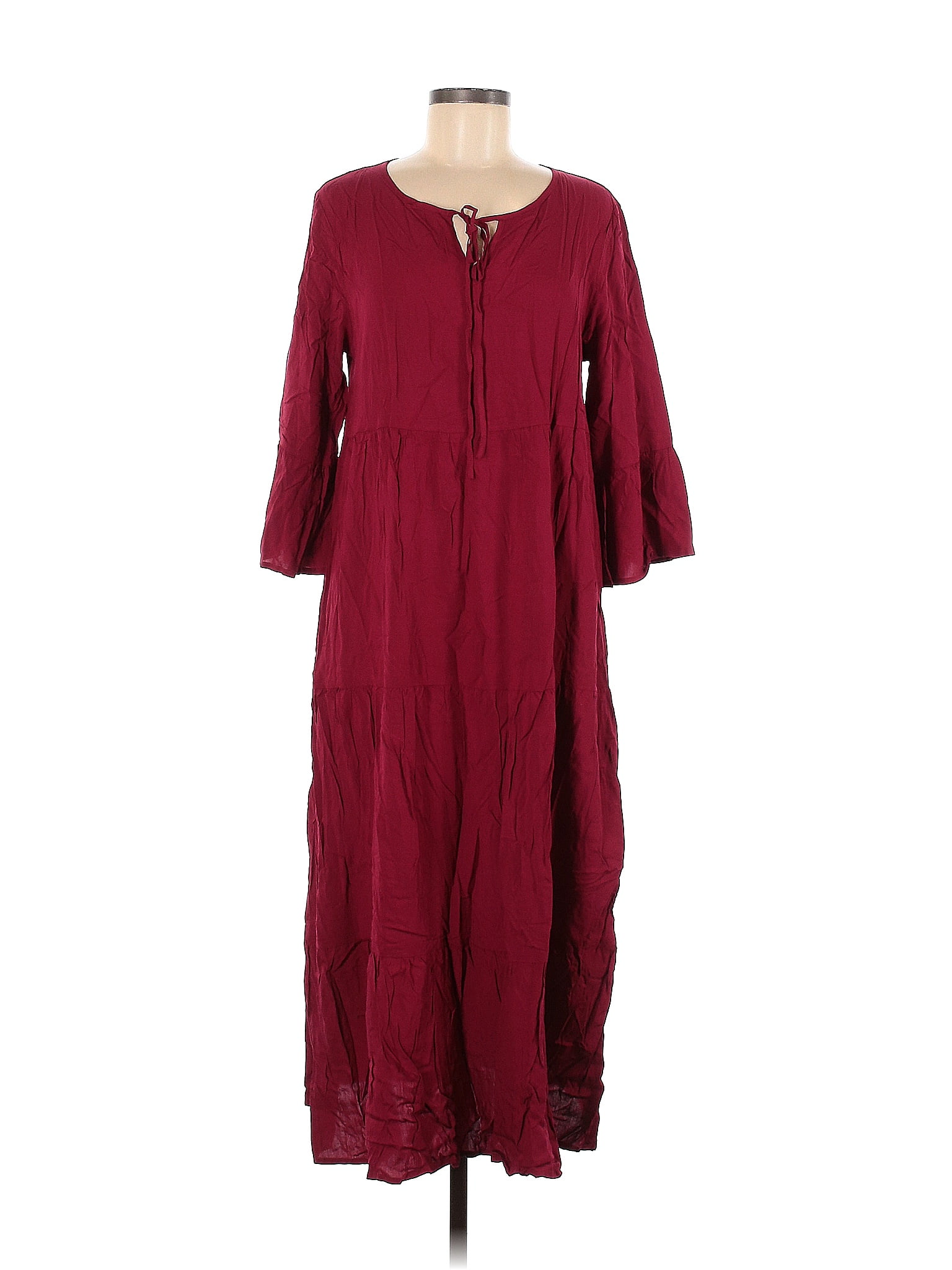 VIISHOW Solid Maroon Burgundy Casual Dress Size M - 46% off | ThredUp
