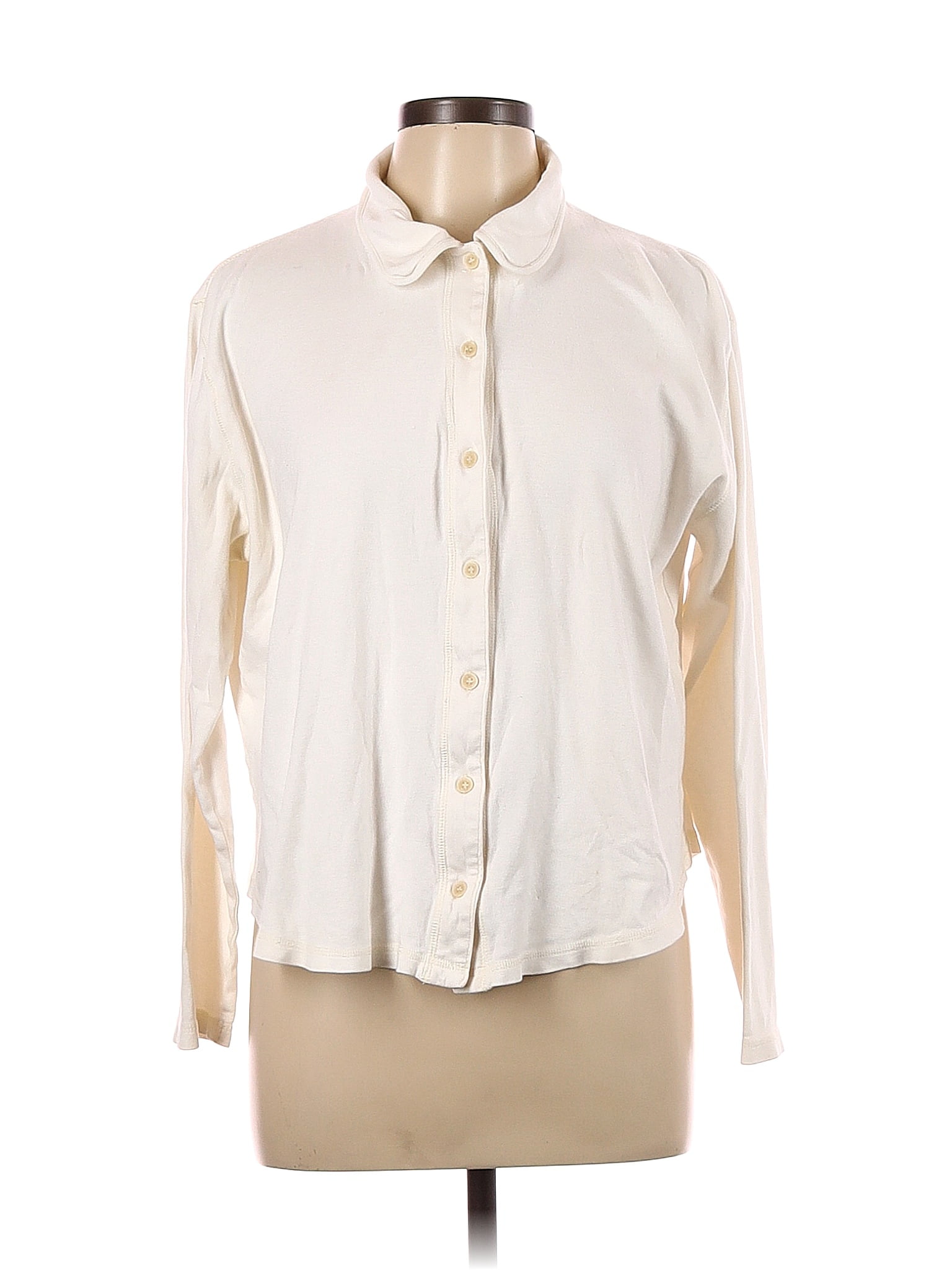 Eddie Bauer 100% Cotton Ivory Long Sleeve Button-Down Shirt Size XL - 64% off | thredUP