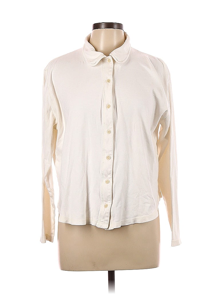 Eddie Bauer 100% Cotton Ivory Long Sleeve Button-Down Shirt Size XL - 64% off | thredUP