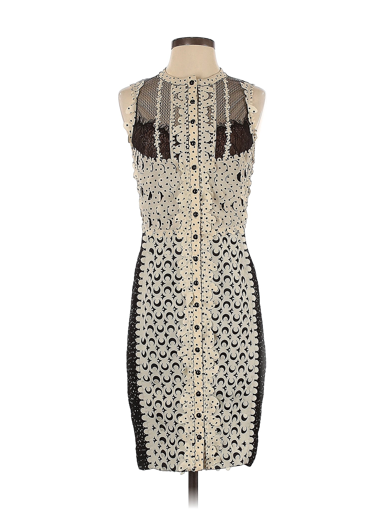 Beguile by Byron Lars 100% Polyester Solid Ivory Cocktail Dress Size 4 ...