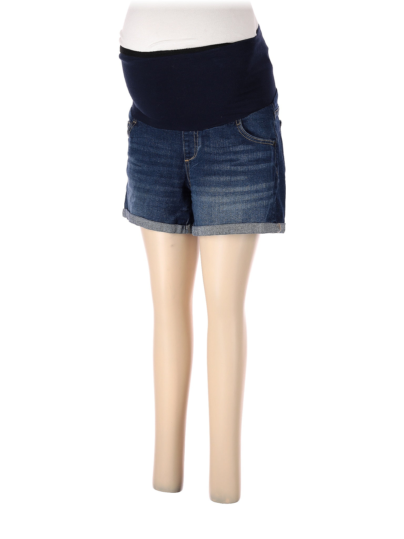 Motherhood Solid Blue Denim Shorts Size M (Maternity) - 42% off | ThredUp