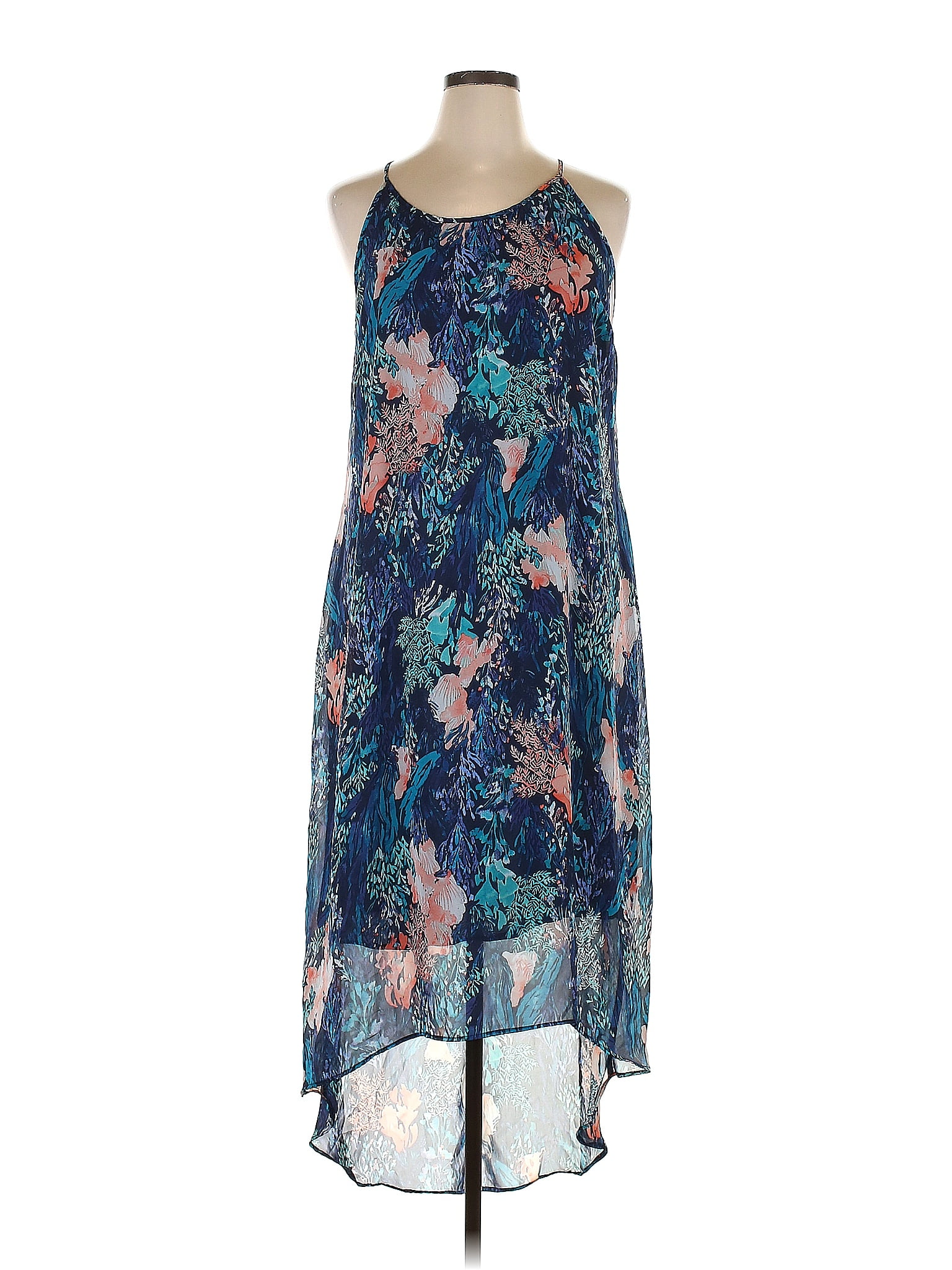 Old Navy 100 Polyester Blue Casual Dress Size Xl 50 Off Thredup