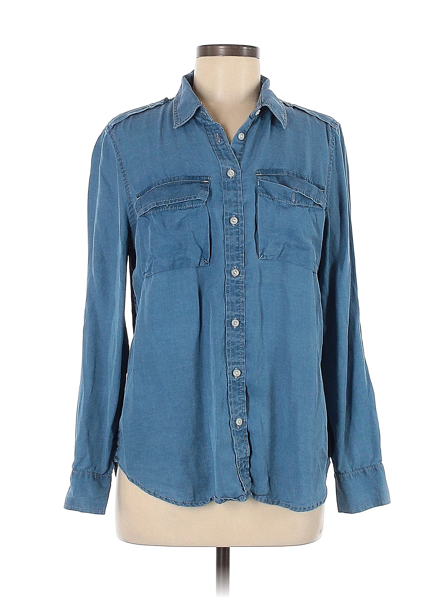 Banana Republic Blue Long Sleeve Button Down Shirt Size M 71 Off