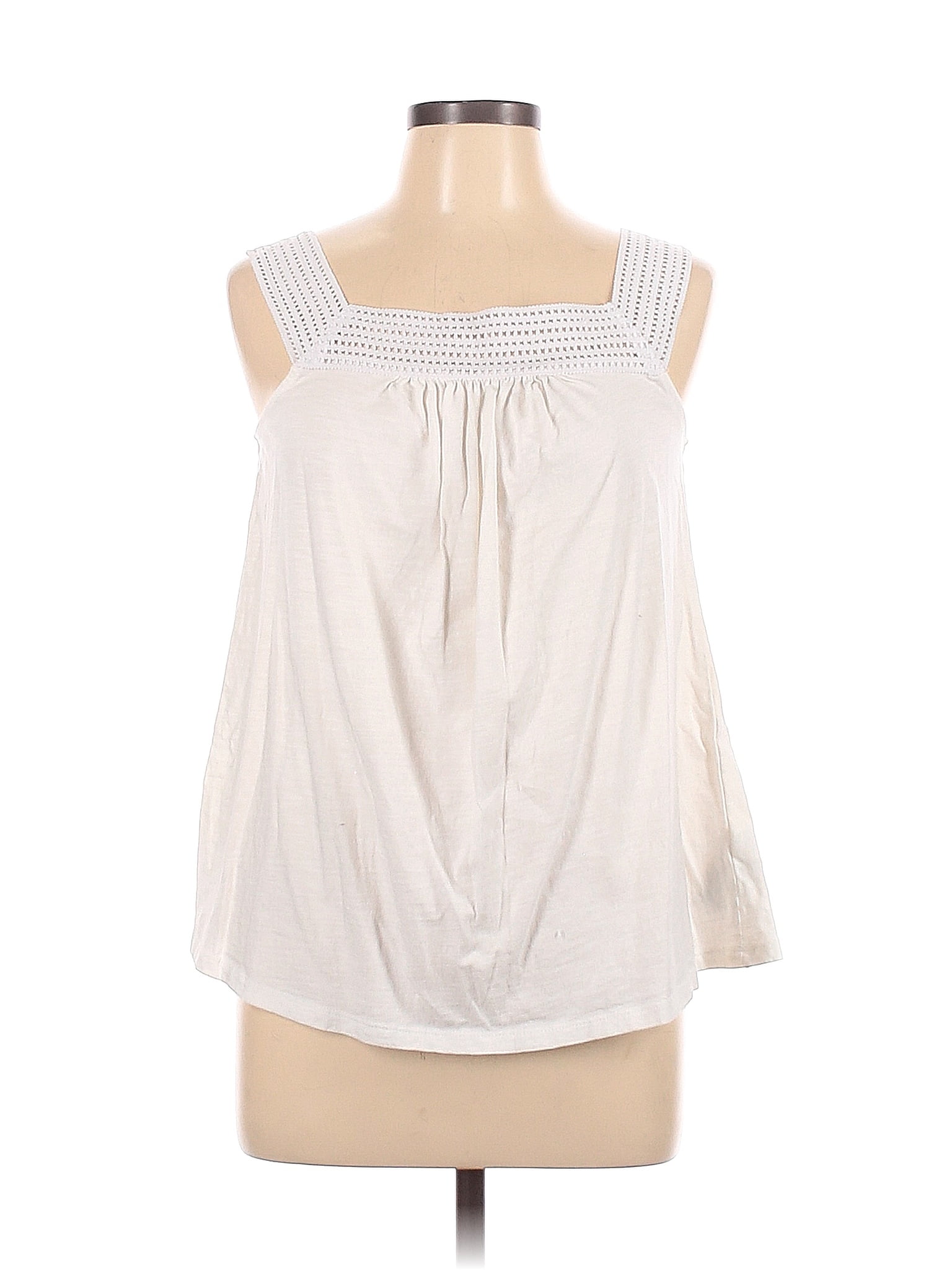 Old Navy 100 Cotton Ivory Sleeveless Top Size L 29 Off Thredup