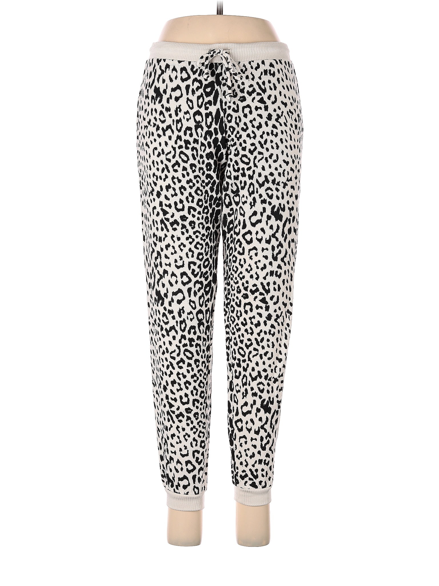 Chaser Leopard Print Multi Color Ivory Sweatpants Size M 64 Off