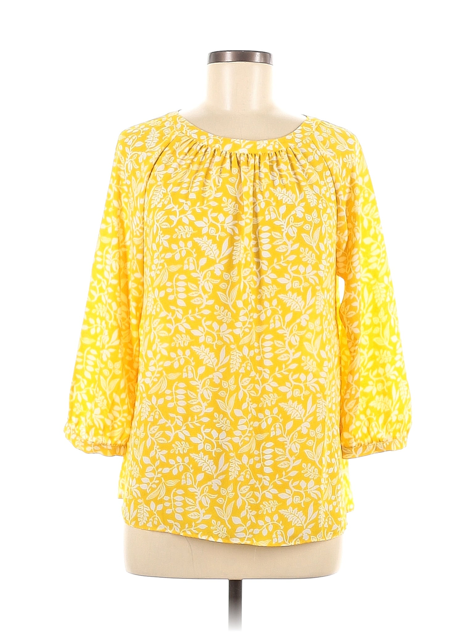 Ann Taylor Factory Yellow Long Sleeve Blouse Size M 52 Off Thredup