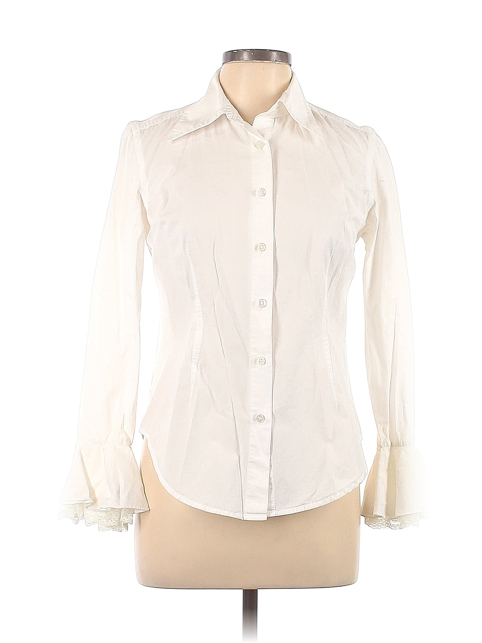 Newport News 100% Cotton Ivory Long Sleeve Button-Down Shirt Size 10 - 63% off | thredUP