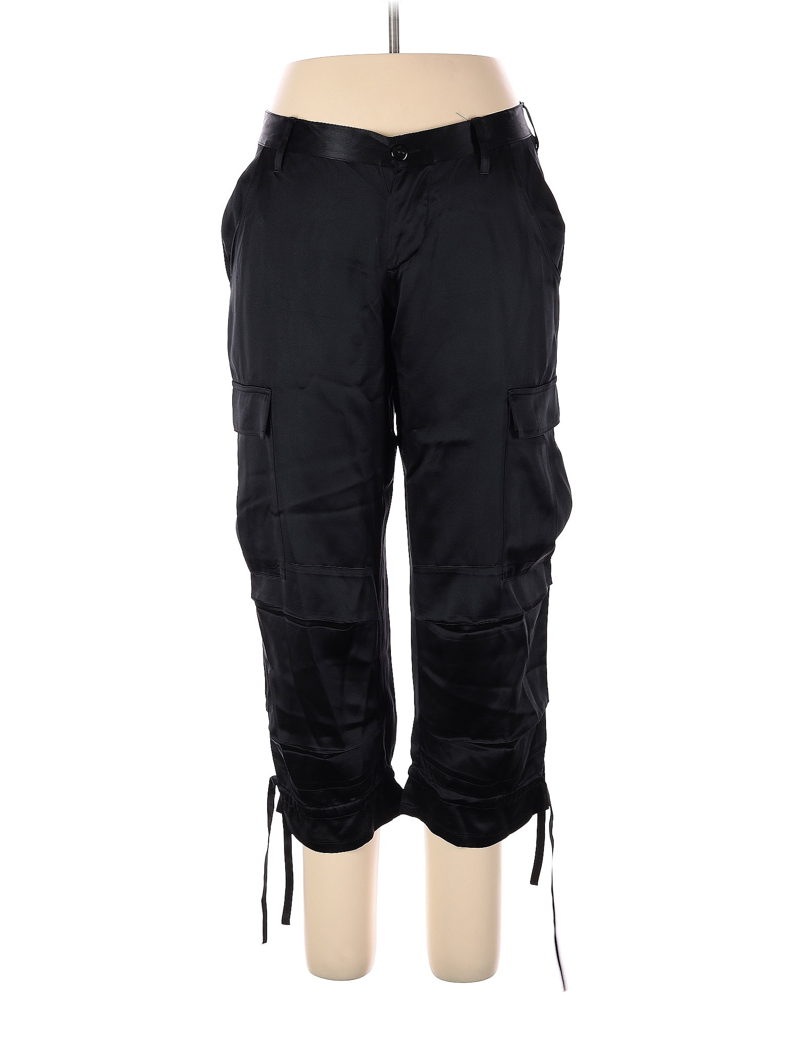 Unbranded 100% Silk Solid Black Casual Pants 31 Waist - 54% off | thredUP
