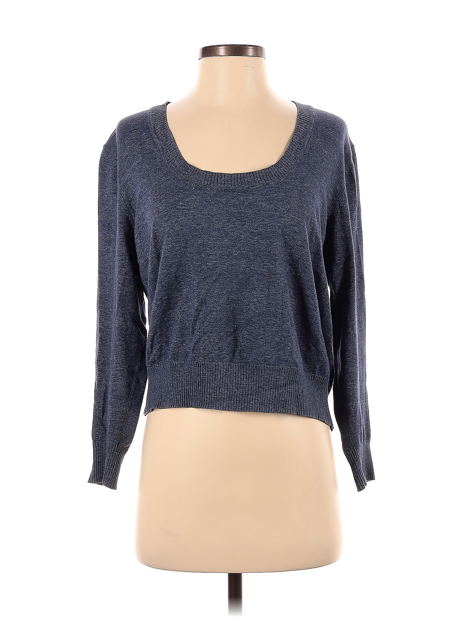 Built by Wendy 100% Cotton Color Block Marled Blue Pullover Sweater ...