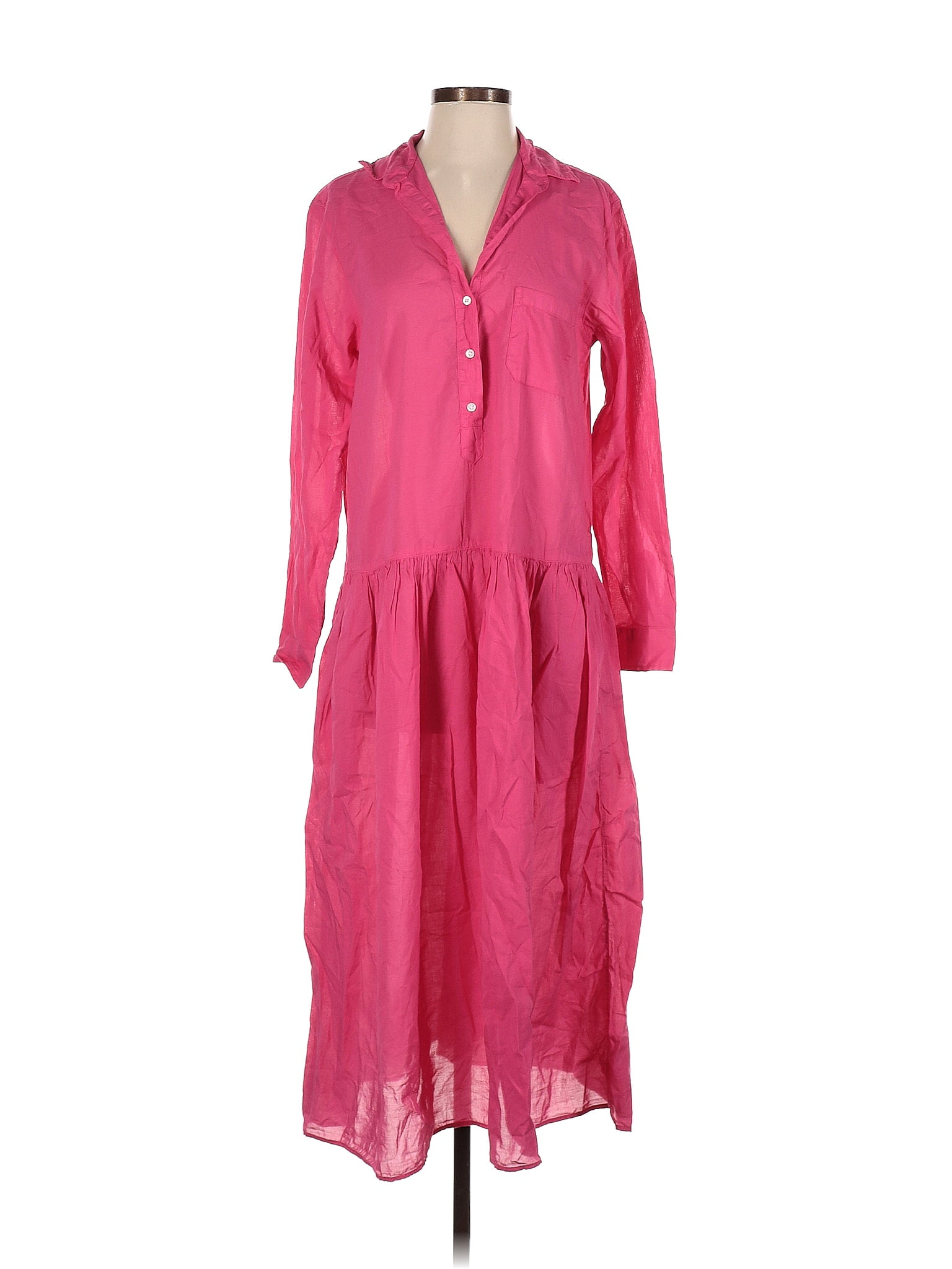 Grayson 100 Cotton Solid Pink Casual Dress Size Sm 2 78 Off Thredup