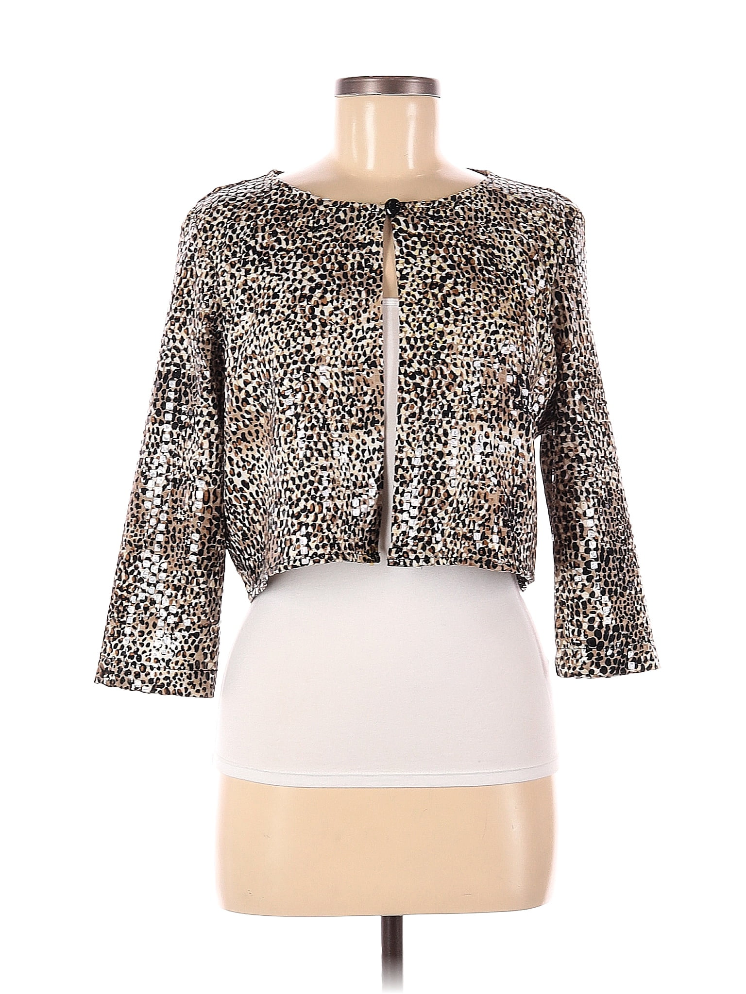 AA Studio AA Animal Print Silver Cardigan Size M - 68% off | thredUP