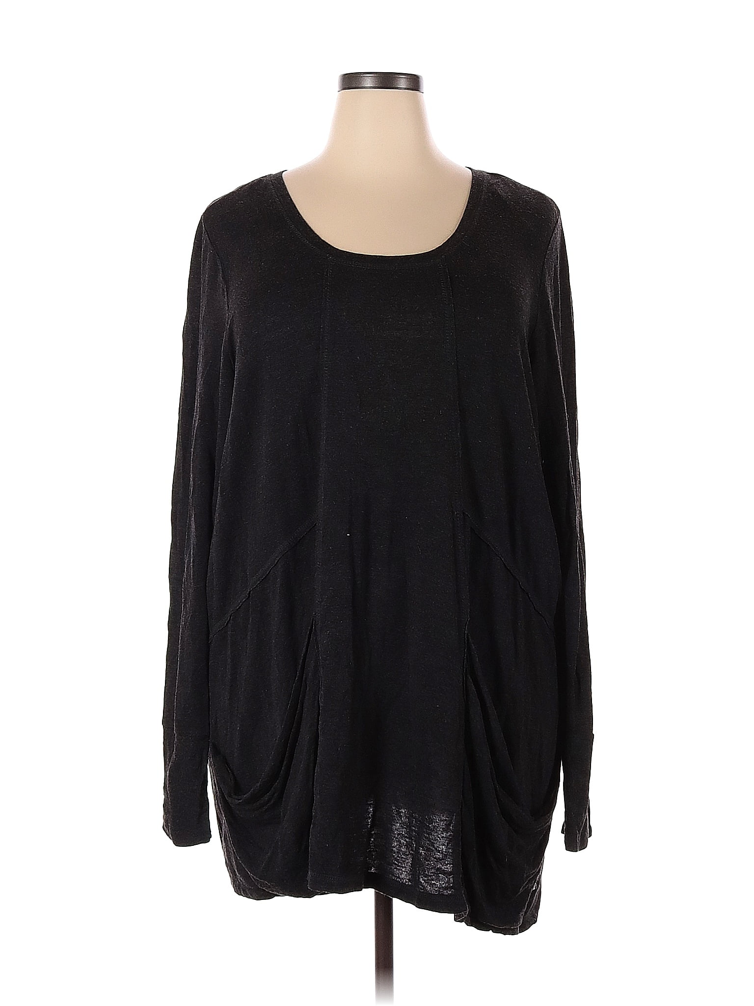 Melissa Mccarthy Seven7 Black Long Sleeve Top Size 3x Plus 61 Off