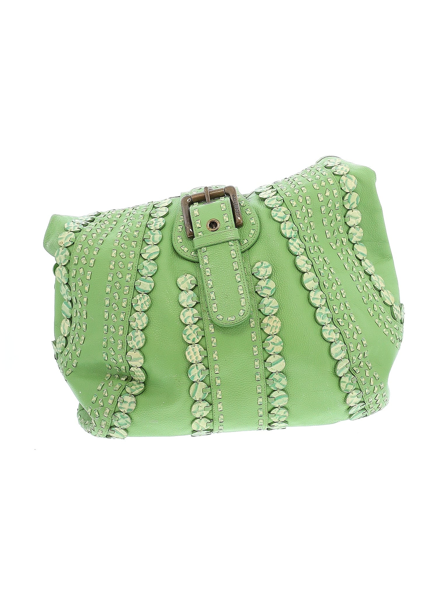 Isabella Fiore 100% Leather Green Leather Shoulder Bag One Size - 74% ...