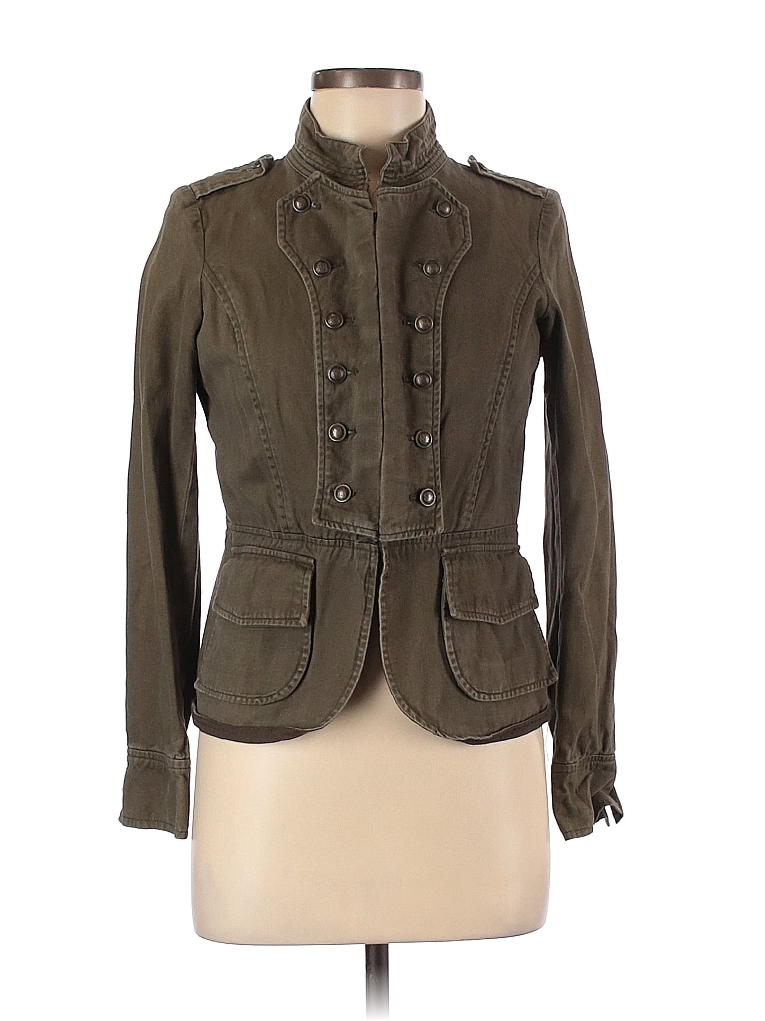 Paris Paris 100% Cotton Solid Green Jacket Size M - 79% off | ThredUp