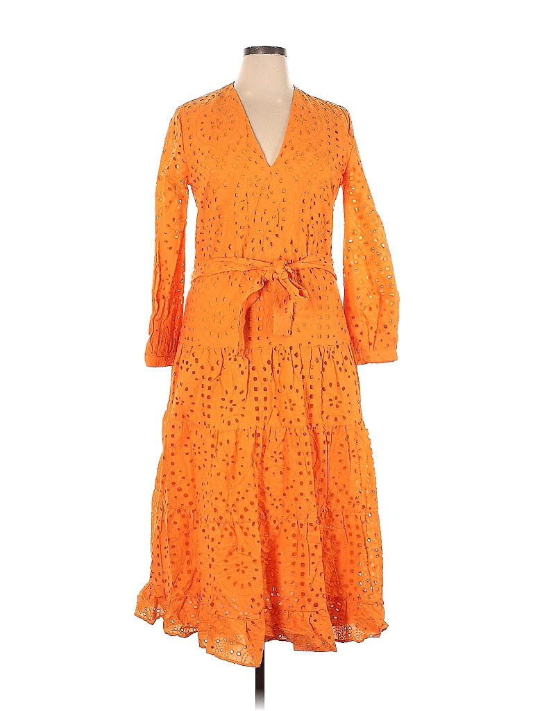 Zara 100 Cotton Orange Casual Dress Size Xl 46 Off Thredup
