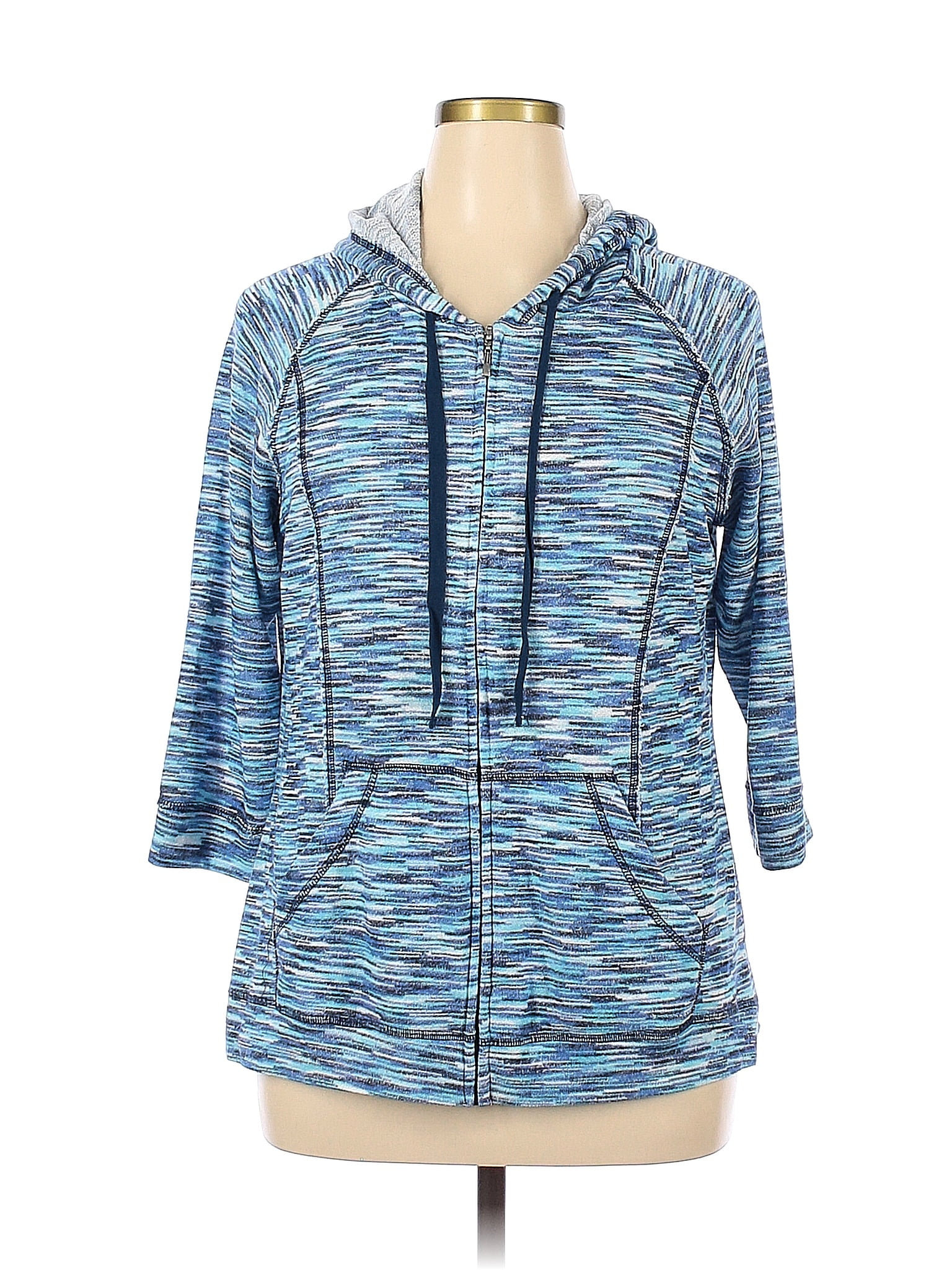 One World 100% Cotton Tie-dye Blue Zip Up Hoodie Size 1X (Plus) - 49% ...