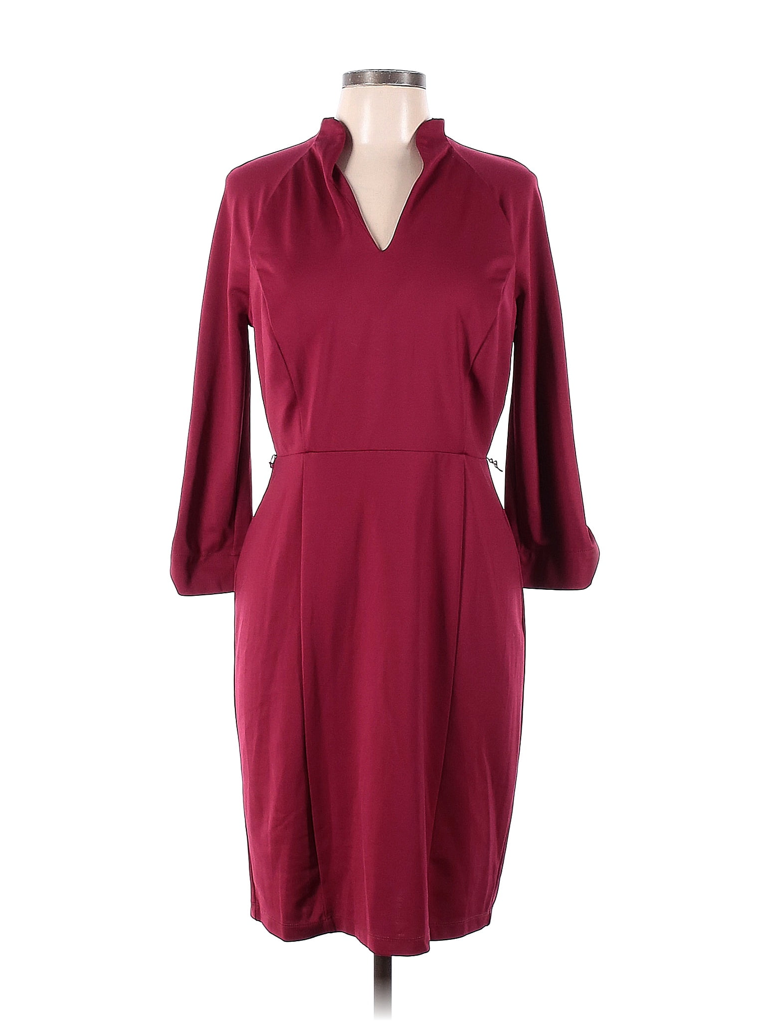 Alexia Admor Solid Maroon Burgundy Military Sheath Size L - 75% off ...