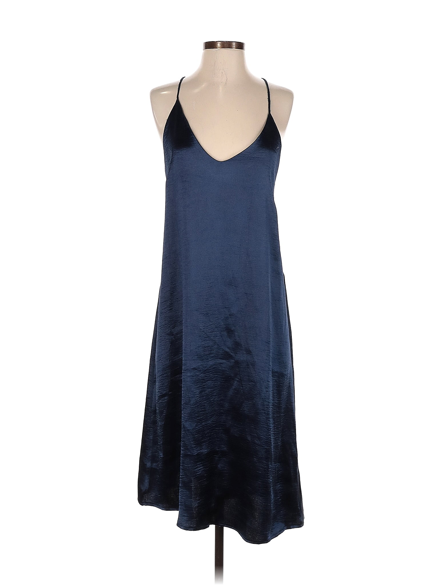 Lumiere 100 Polyester Solid Navy Blue Cocktail Dress Size S 42 Off