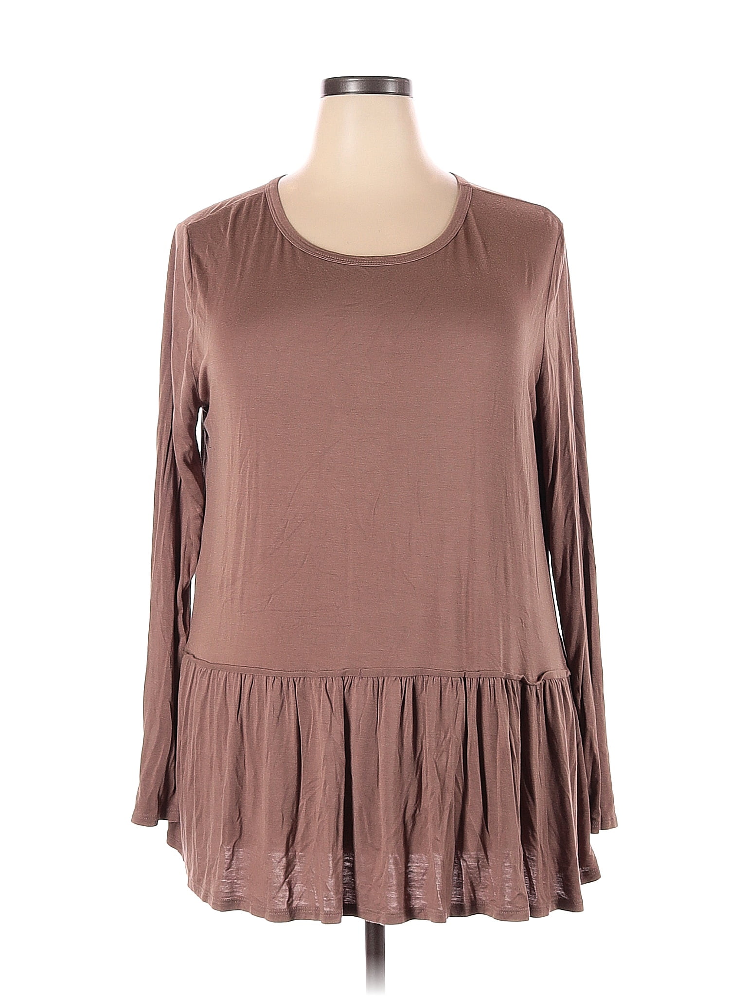 MTS Brown Long Sleeve Top Size 2X (Plus) - 63% off | thredUP