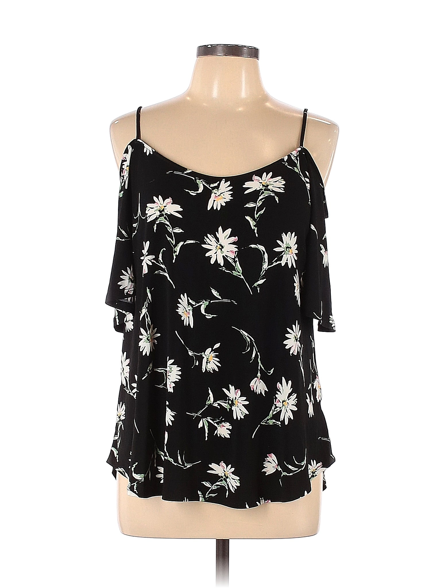 Kaileigh Floral Black Short Sleeve Blouse Size Xl 65 Off Thredup