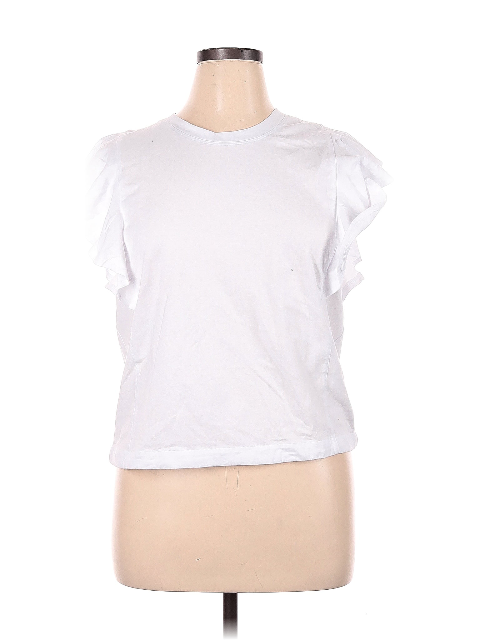 Evereve 100% Cotton White Short Sleeve Top Size XL - 71% off | thredUP