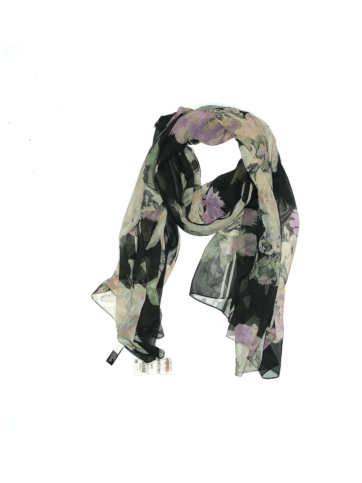 INC International Concepts 100% Polyester Black Scarf One Size - 73% ...