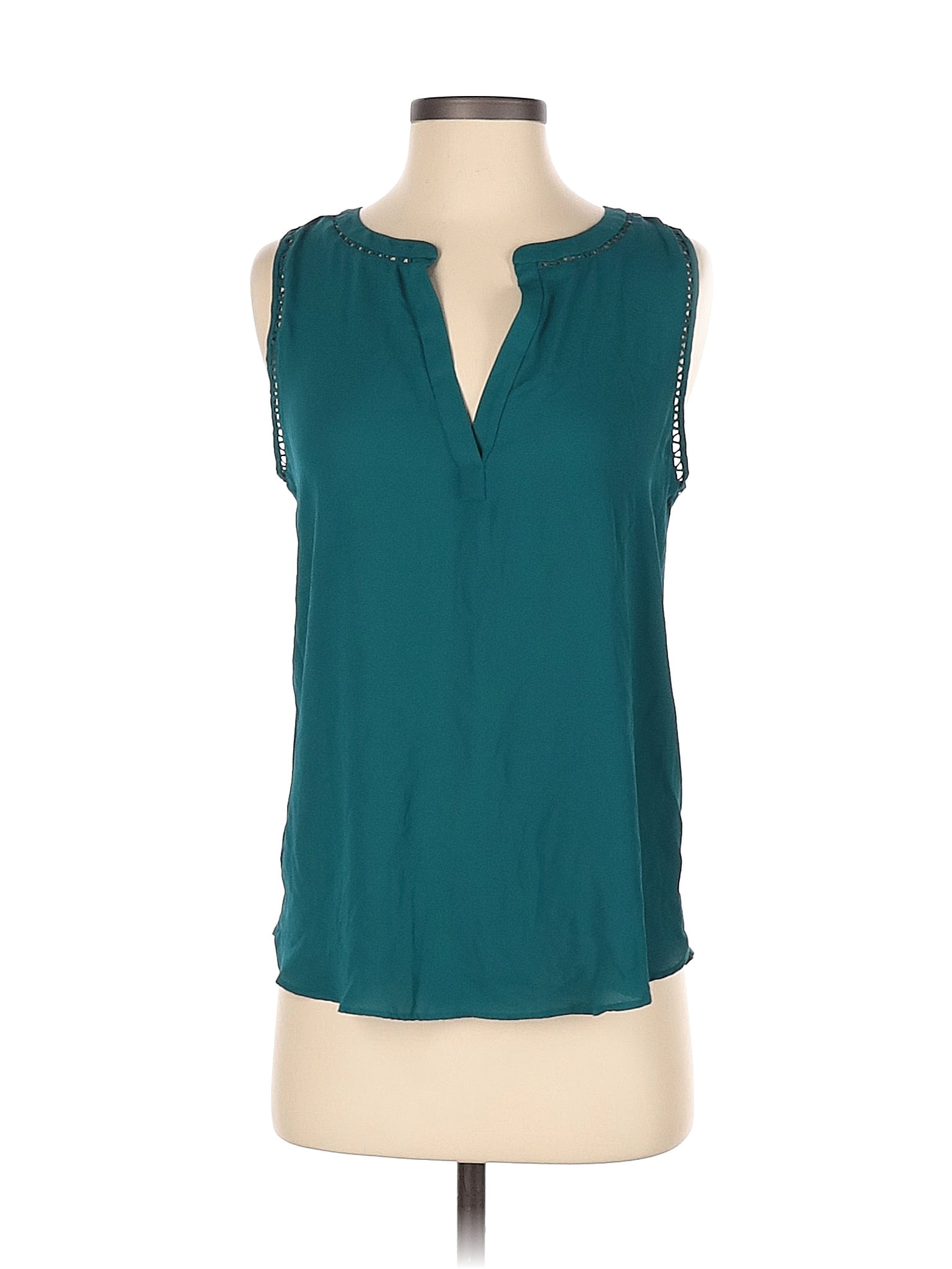 Ann Taylor Loft 100 Rayon Teal Sleeveless Blouse Size Xs 72 Off