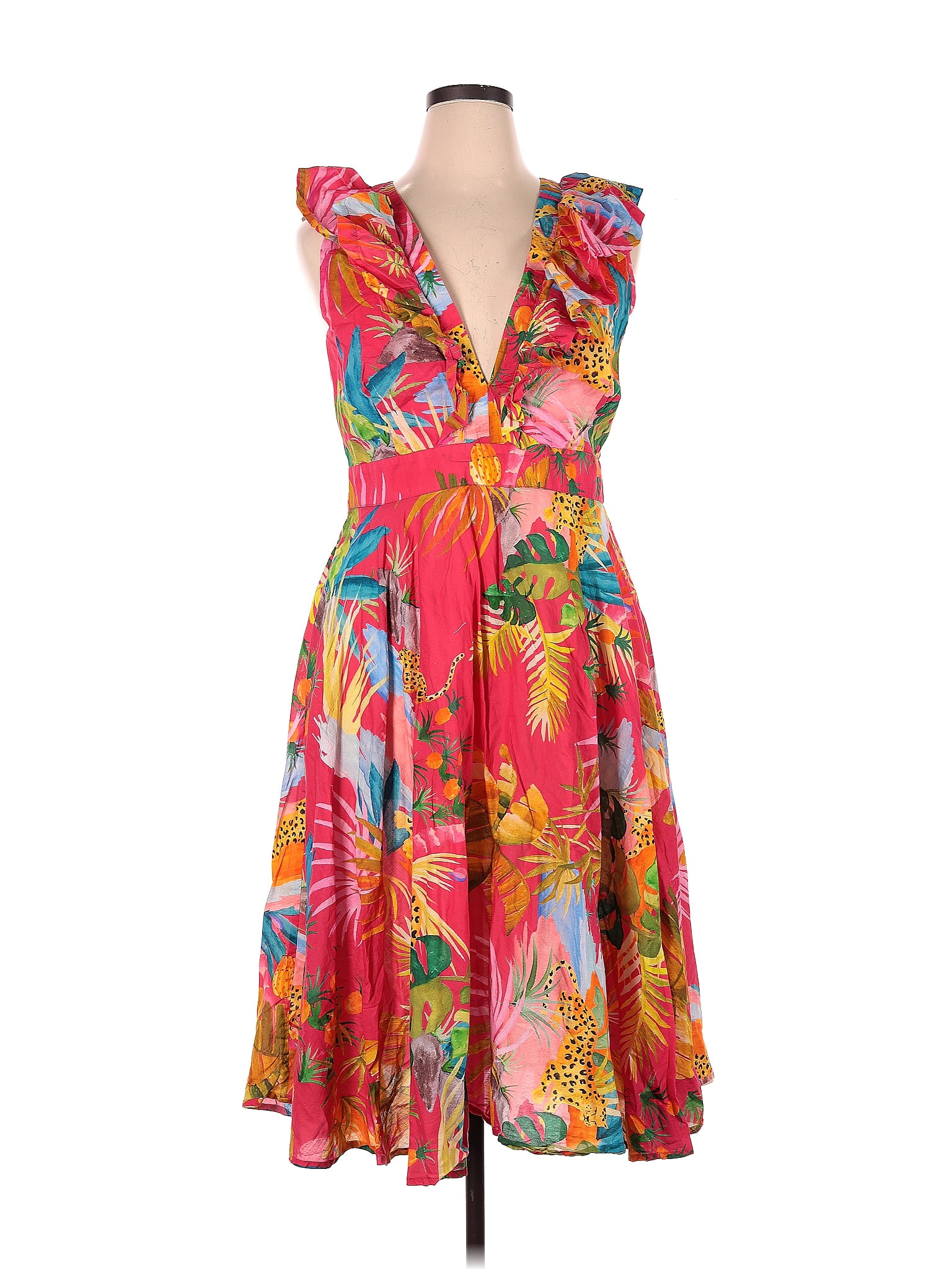 FARM Rio 100% Cotton Pink Casual Dress Size XL - 49% off | thredUP