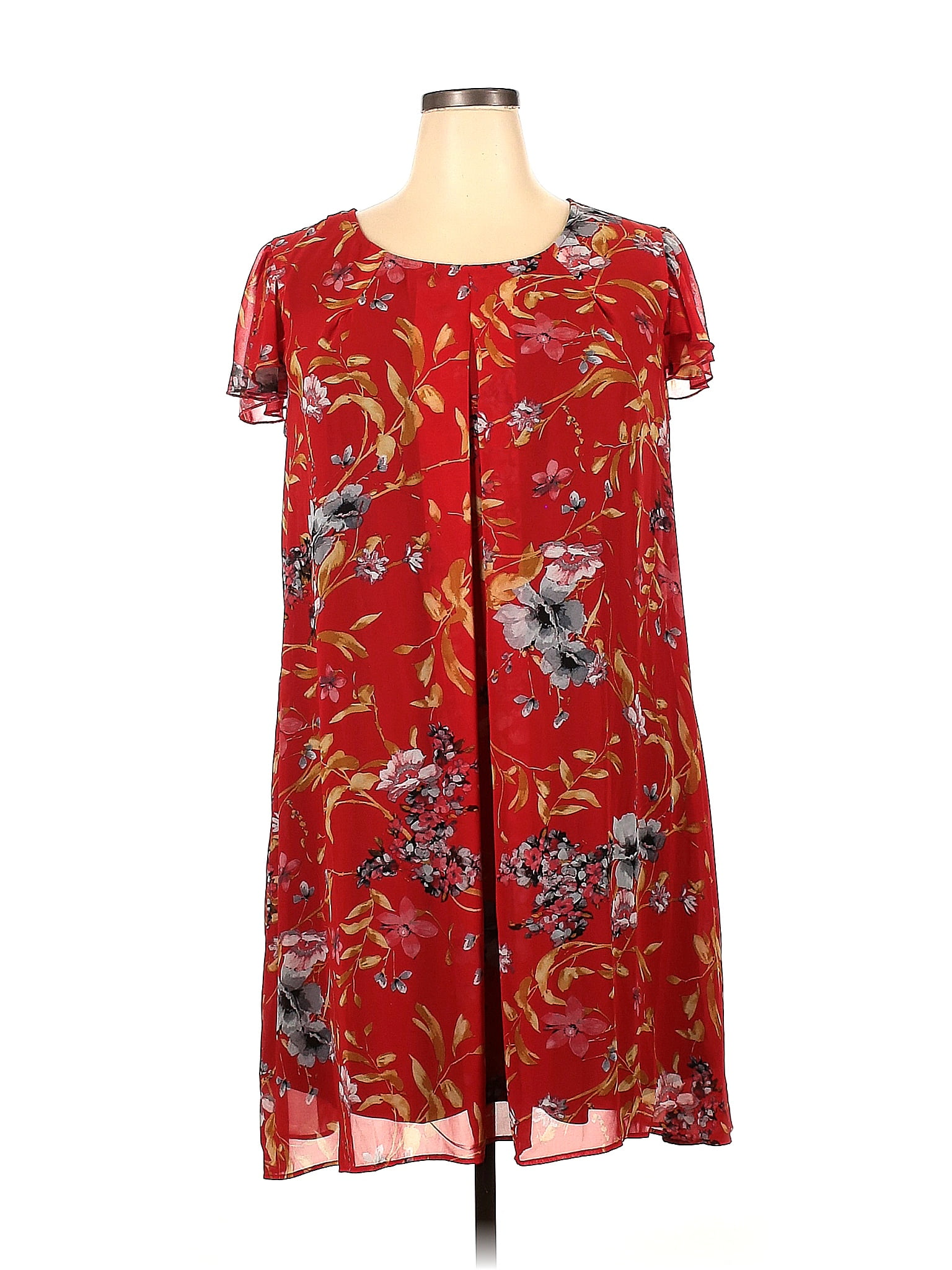 Chelsea Taylor 100 Polyester Red Casual Dress Size 2x Plus 60 Off