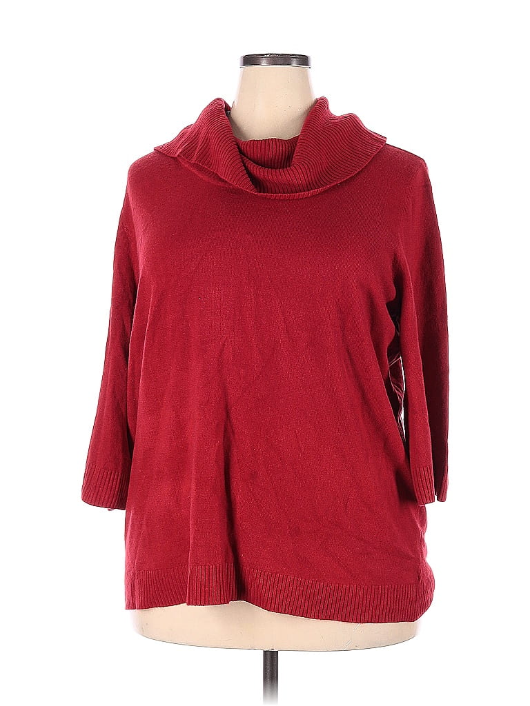 Spring & Mercer 100% Acrylic Red Turtleneck Sweater Size 3X (Plus) - 62 ...