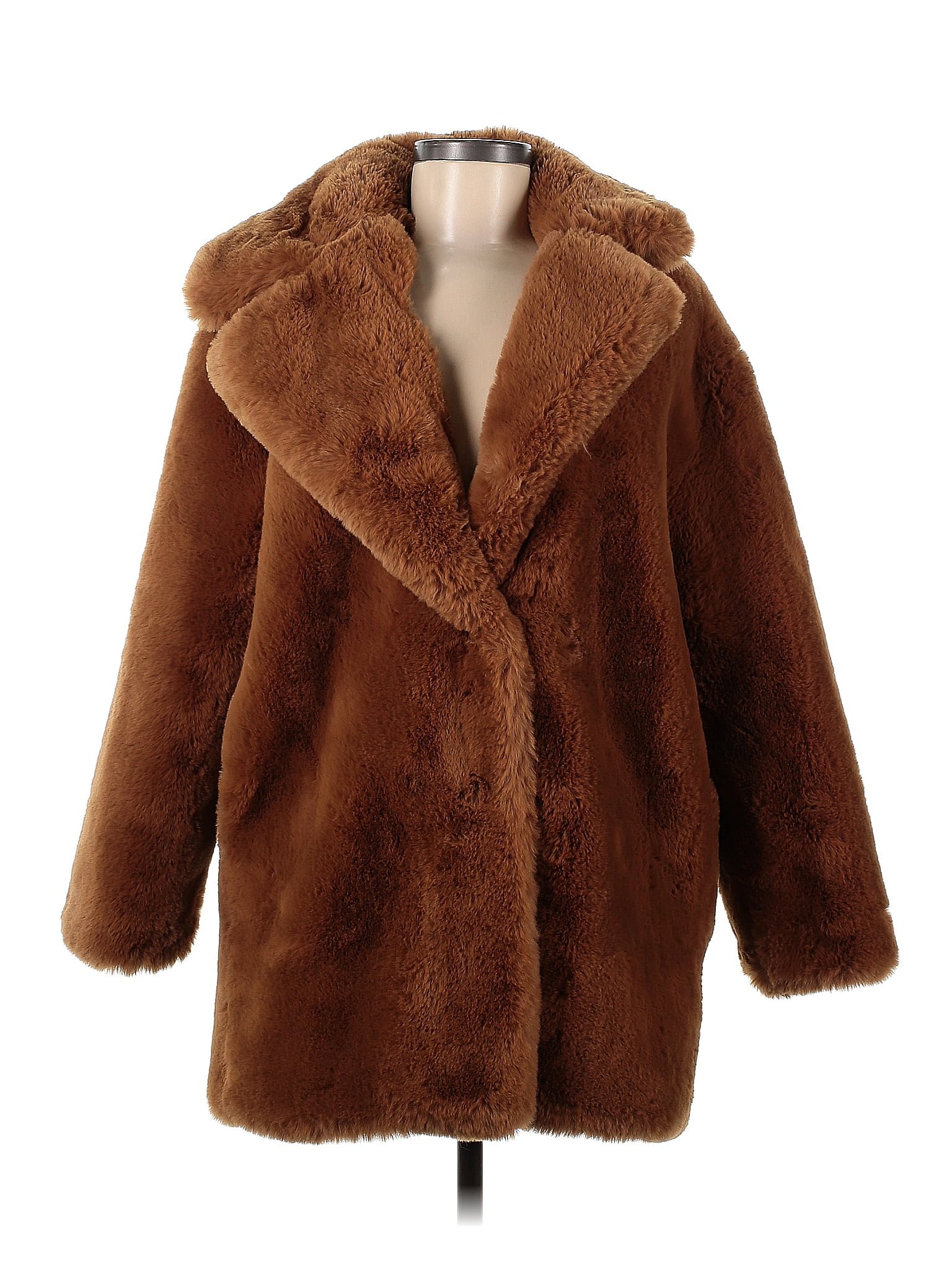 MNG 100% Polyester Solid Brown Coat Size M - 54% off | thredUP