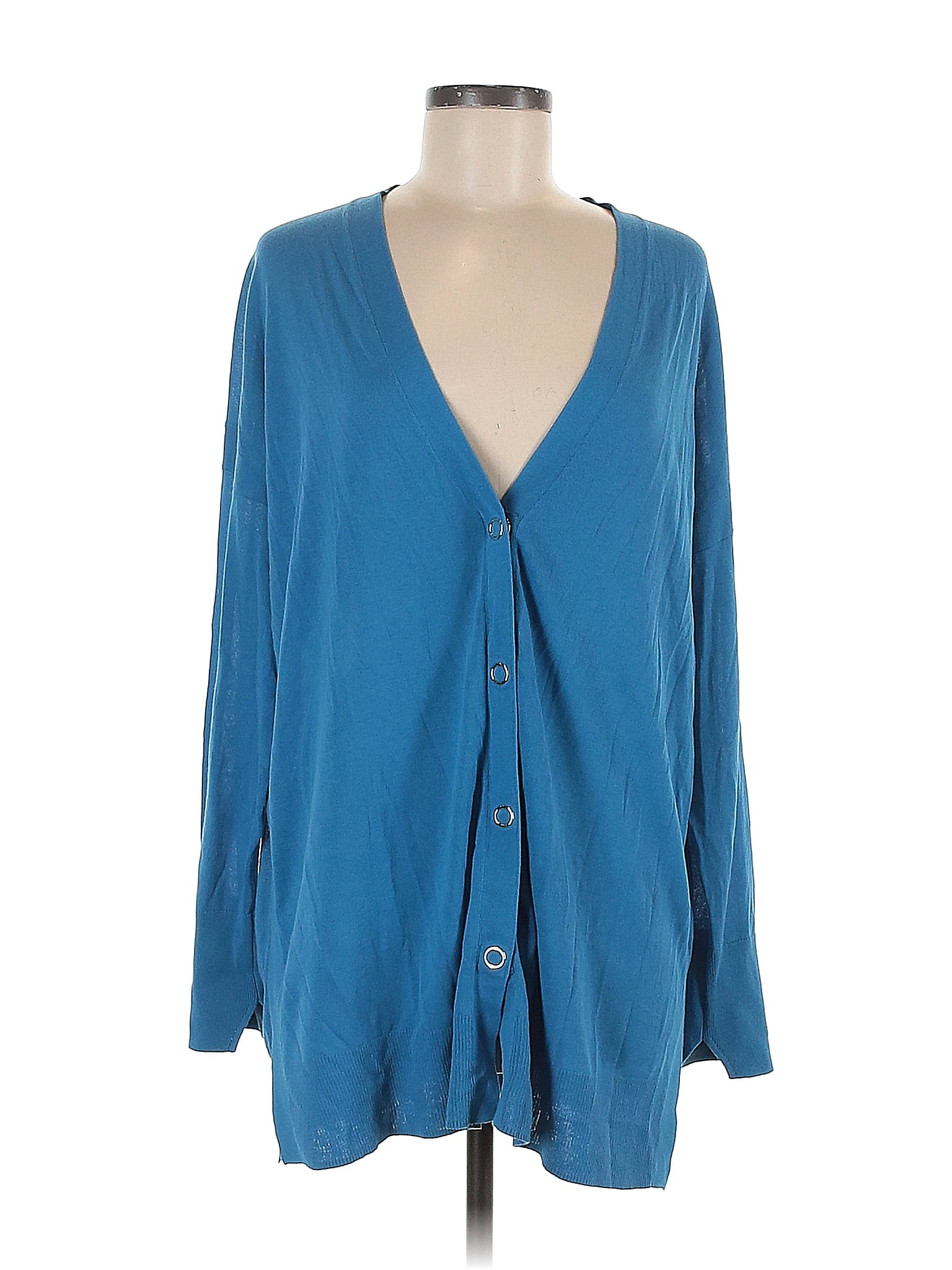 MOTF 100% Cotton Blue Cardigan Size M - 75% off | thredUP