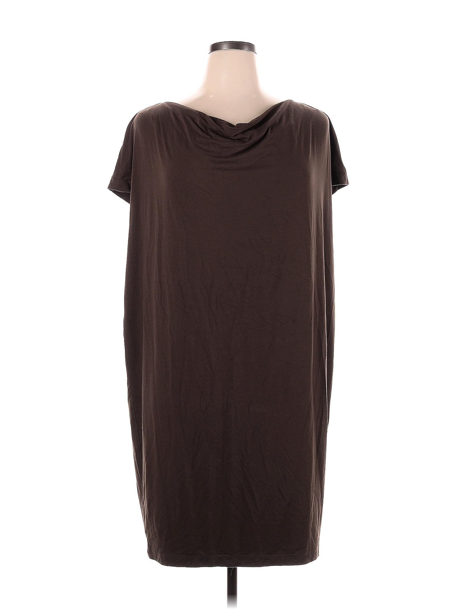 Eileen Fisher Solid Brown Casual Dress Size 1X (Plus) - 69% off | thredUP