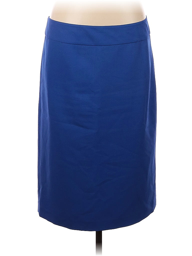 Evan Picone 100 Polyester Solid Blue Casual Skirt Size 12 80 Off