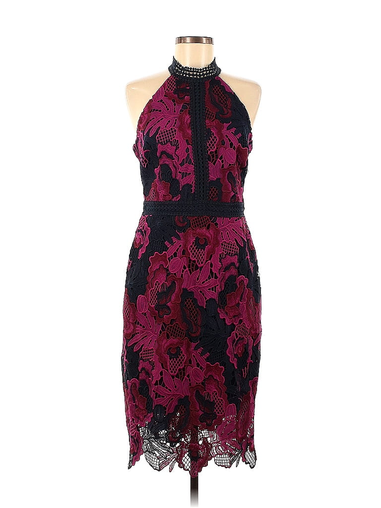 Alexia Admor 100% Polyester Multi Color Burgundy Cocktail Dress Size 6 ...