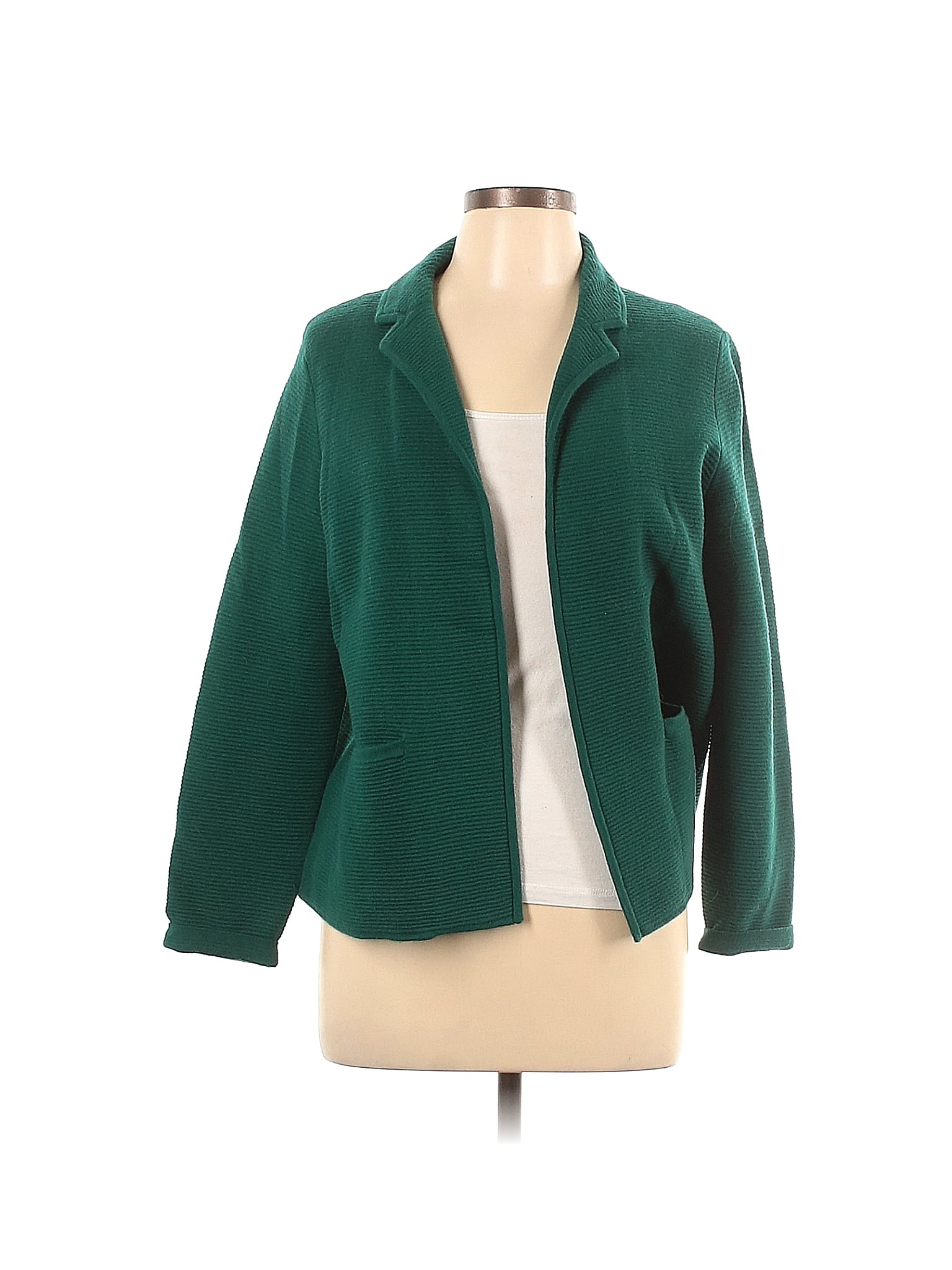 Talbots Color Block Solid Green Cardigan Size L (Petite) - 79% off ...