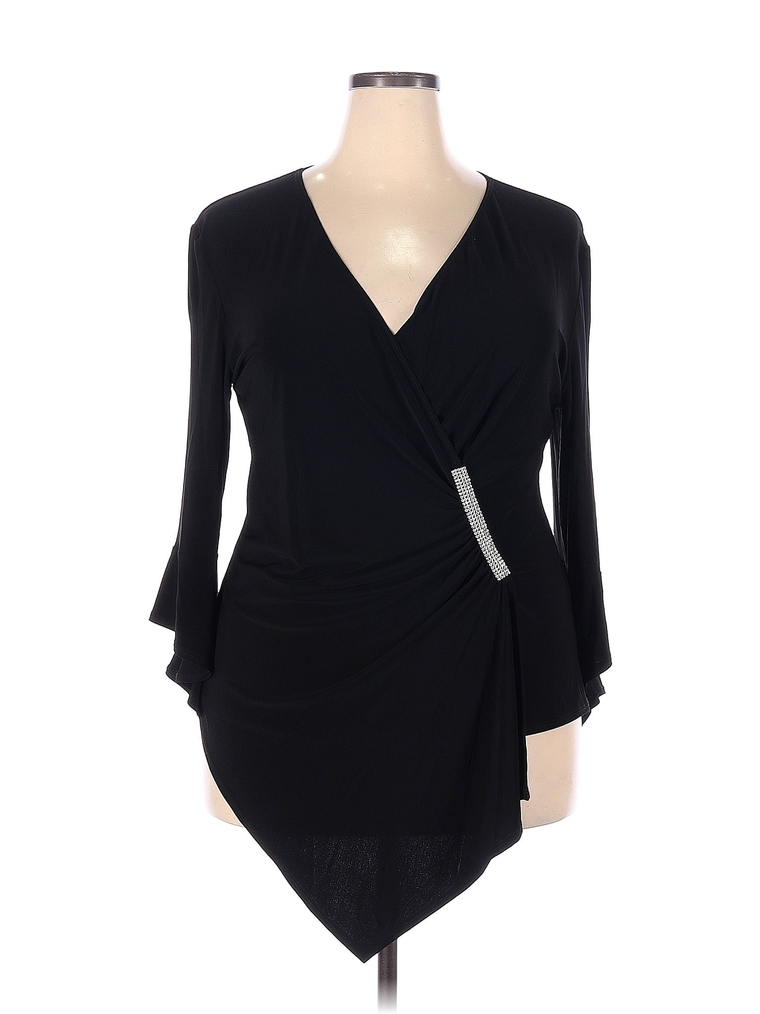 Joseph Ribkoff Solid Black Long Sleeve Blouse Size 22 (Plus) - 73% off ...