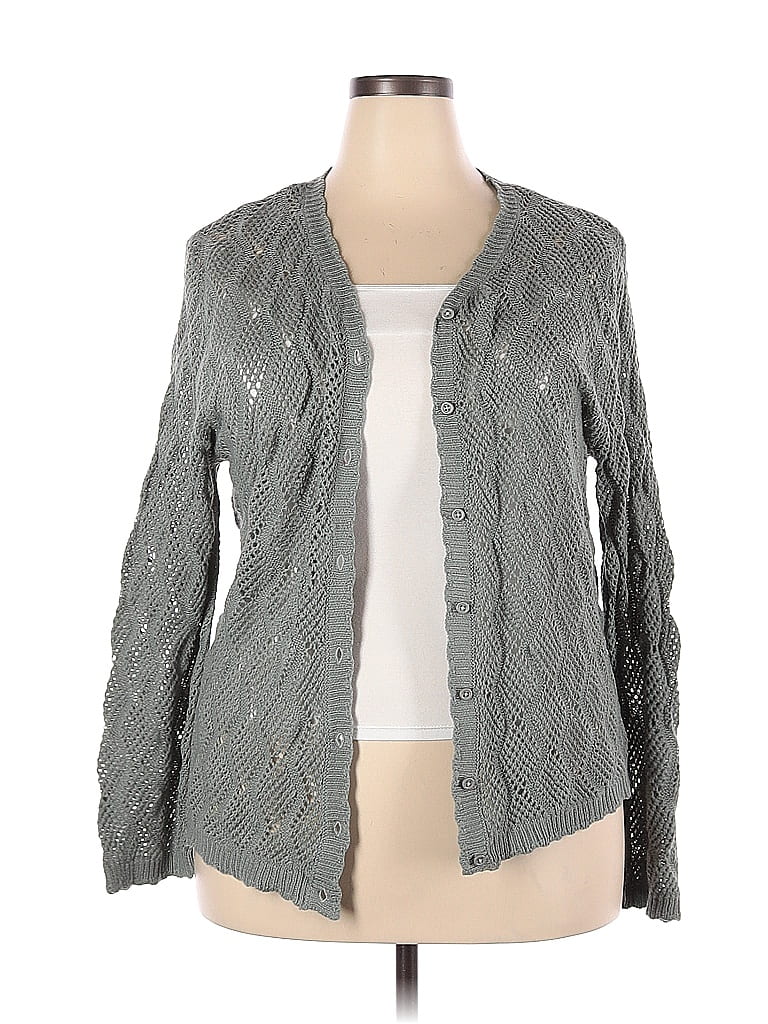 CW Classics 100% Acrylic Gray Cardigan Size 2X (Plus) - 57% off | ThredUp