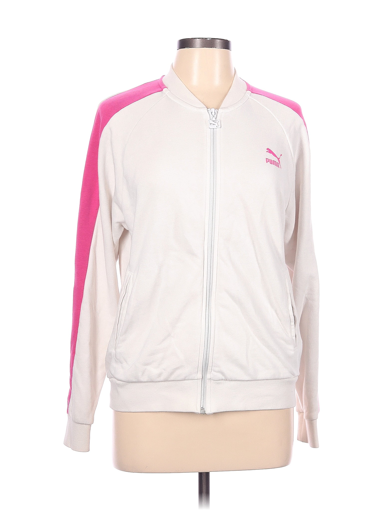 Puma White Track Jacket Size L - 69% off | ThredUp
