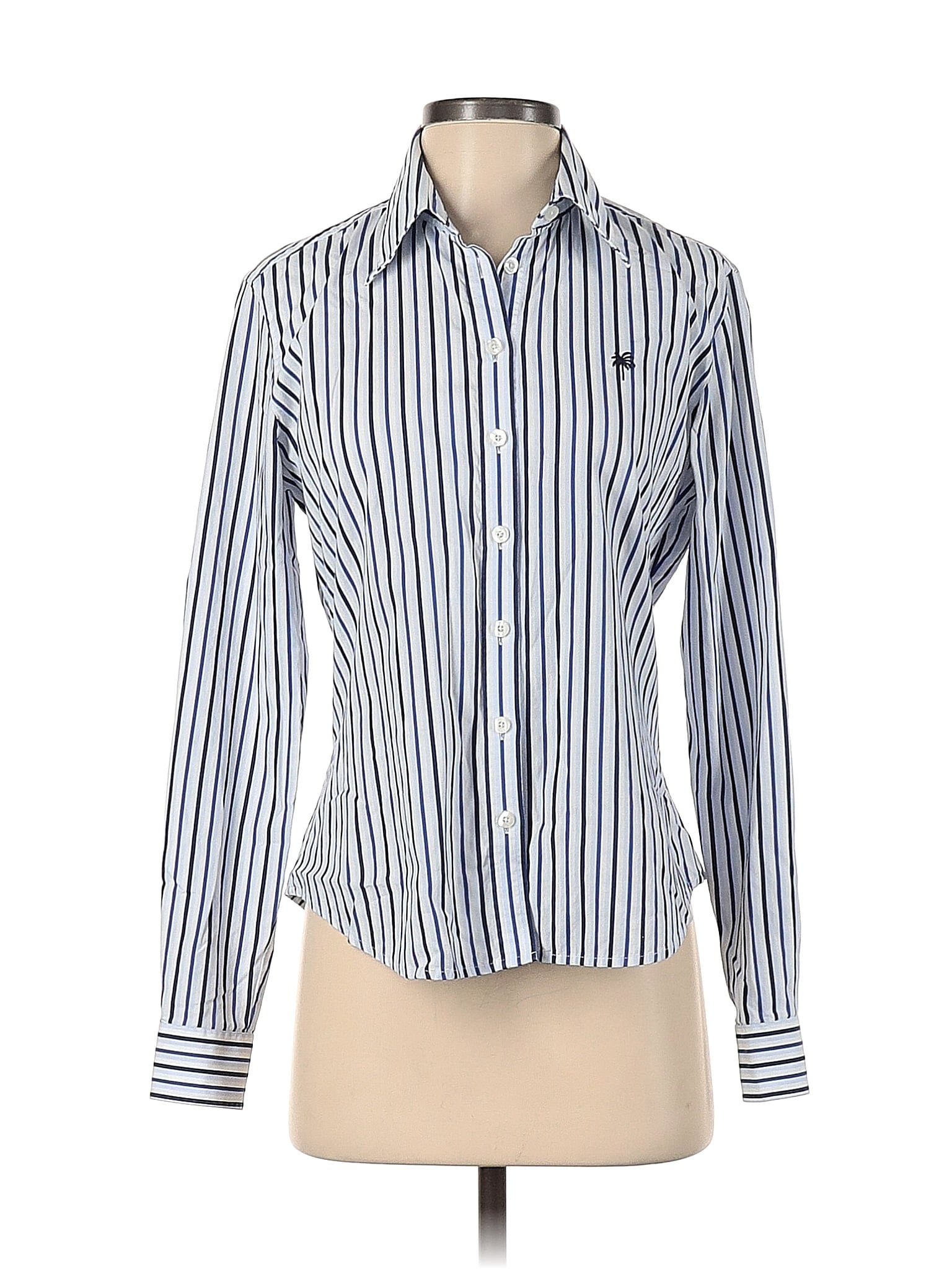 Lilly Pulitzer 100% Cotton Stripes Blue Long Sleeve Button-Down Shirt Size 4 - 77% off | ThredUp