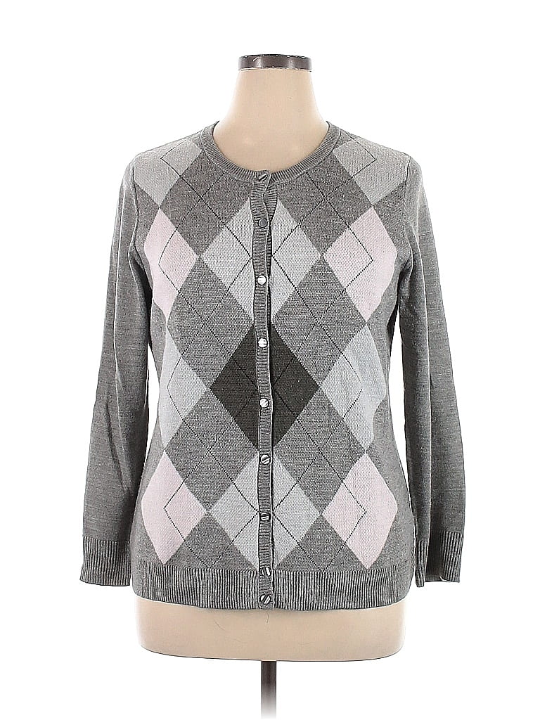 Croft & Barrow 100% Acrylic Gray Cardigan Size XL - 54% off | ThredUp