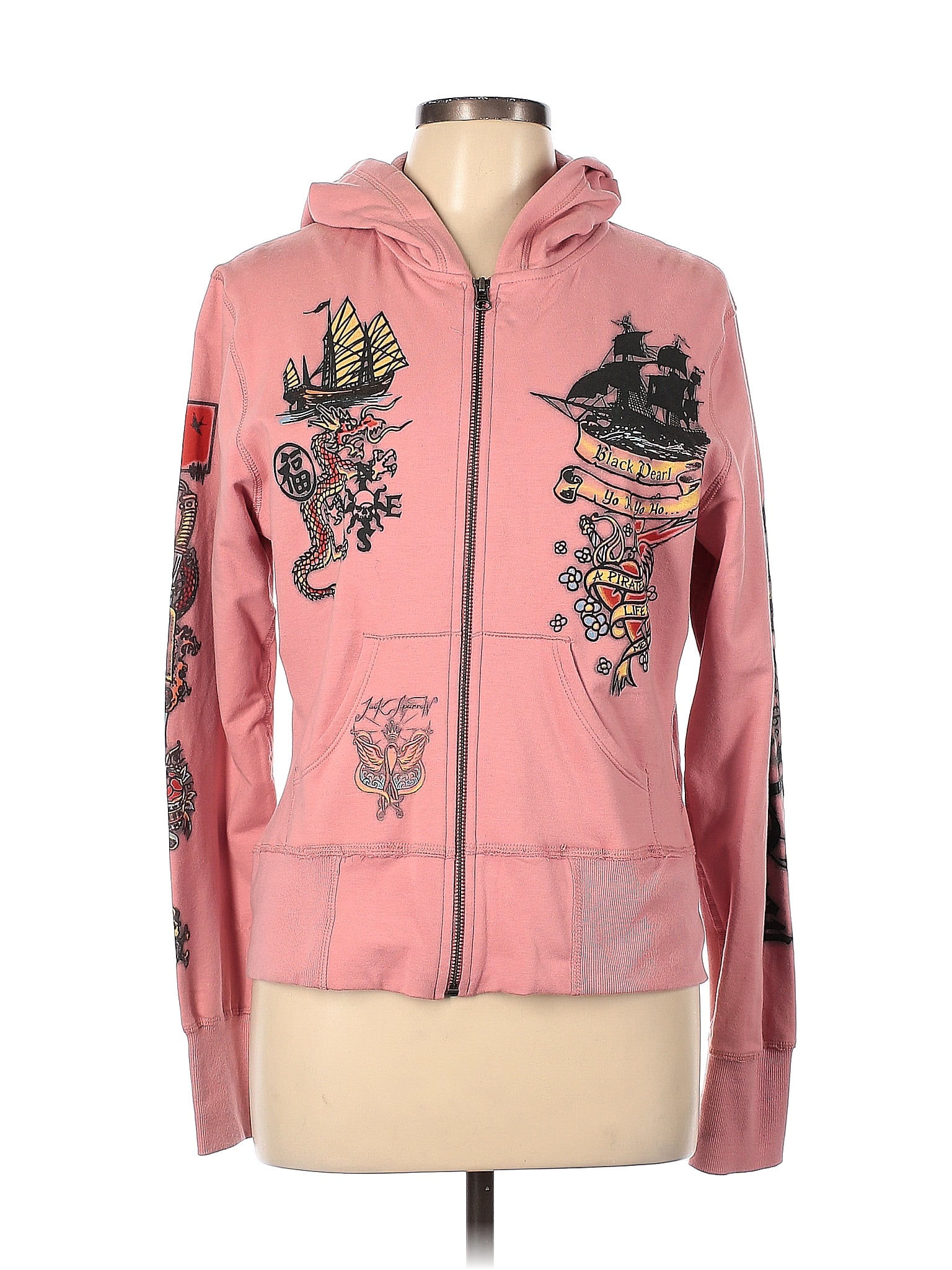 Walt Disney Pink Zip Up Hoodie Size L 32 Off Thredup