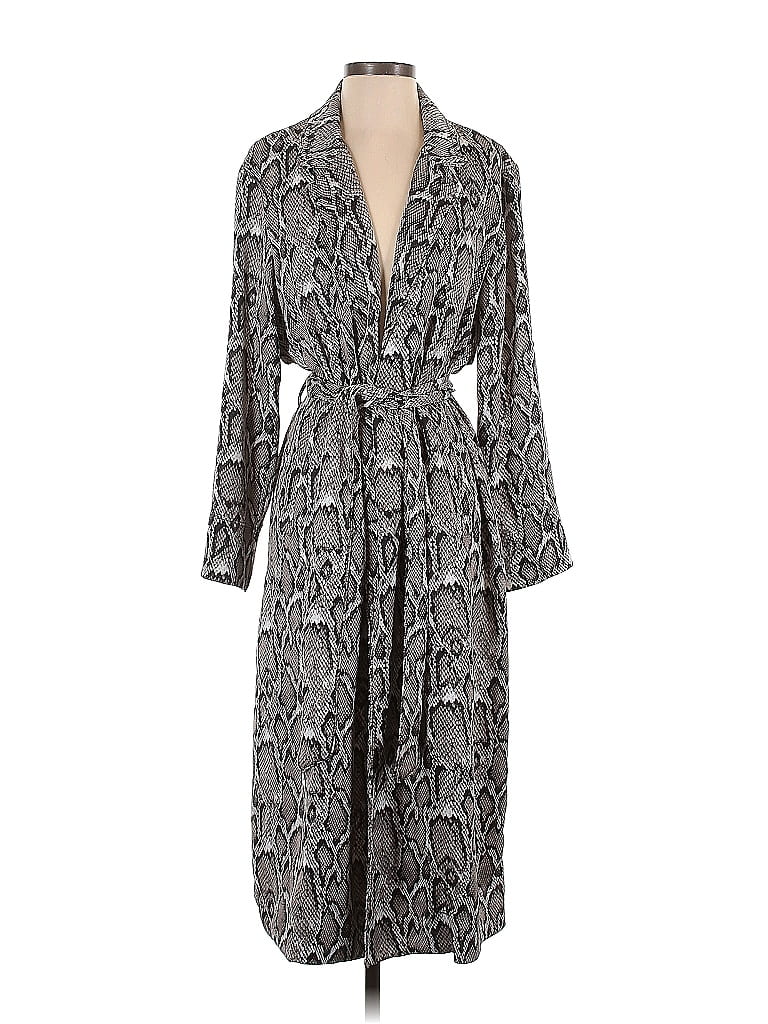 AFRM 100% Polyester Snake Print Multi Color Gray Casual Dress Size S ...