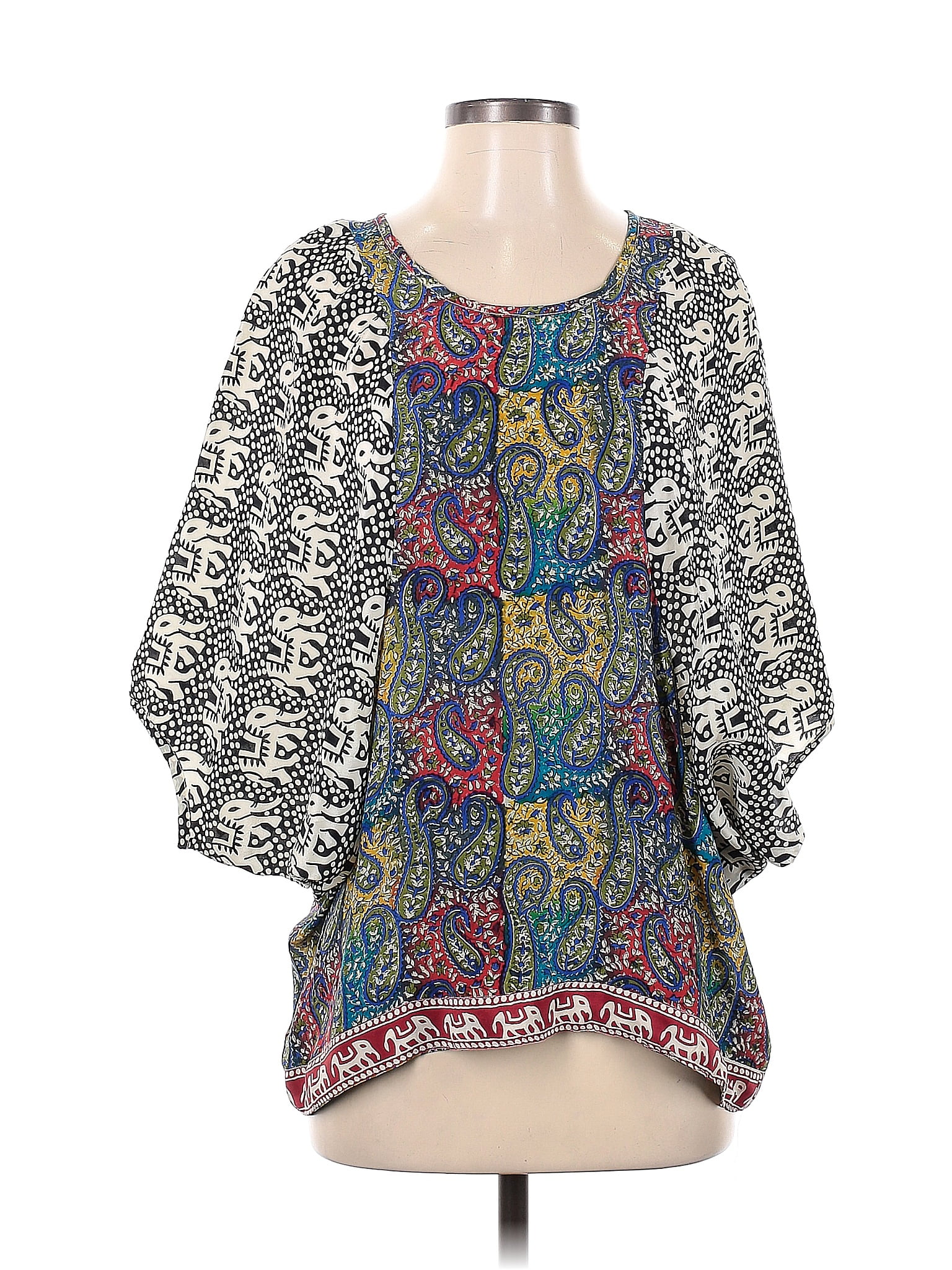 Tolani Batik Blue Long Sleeve Blouse Size XS - 87% off | ThredUp