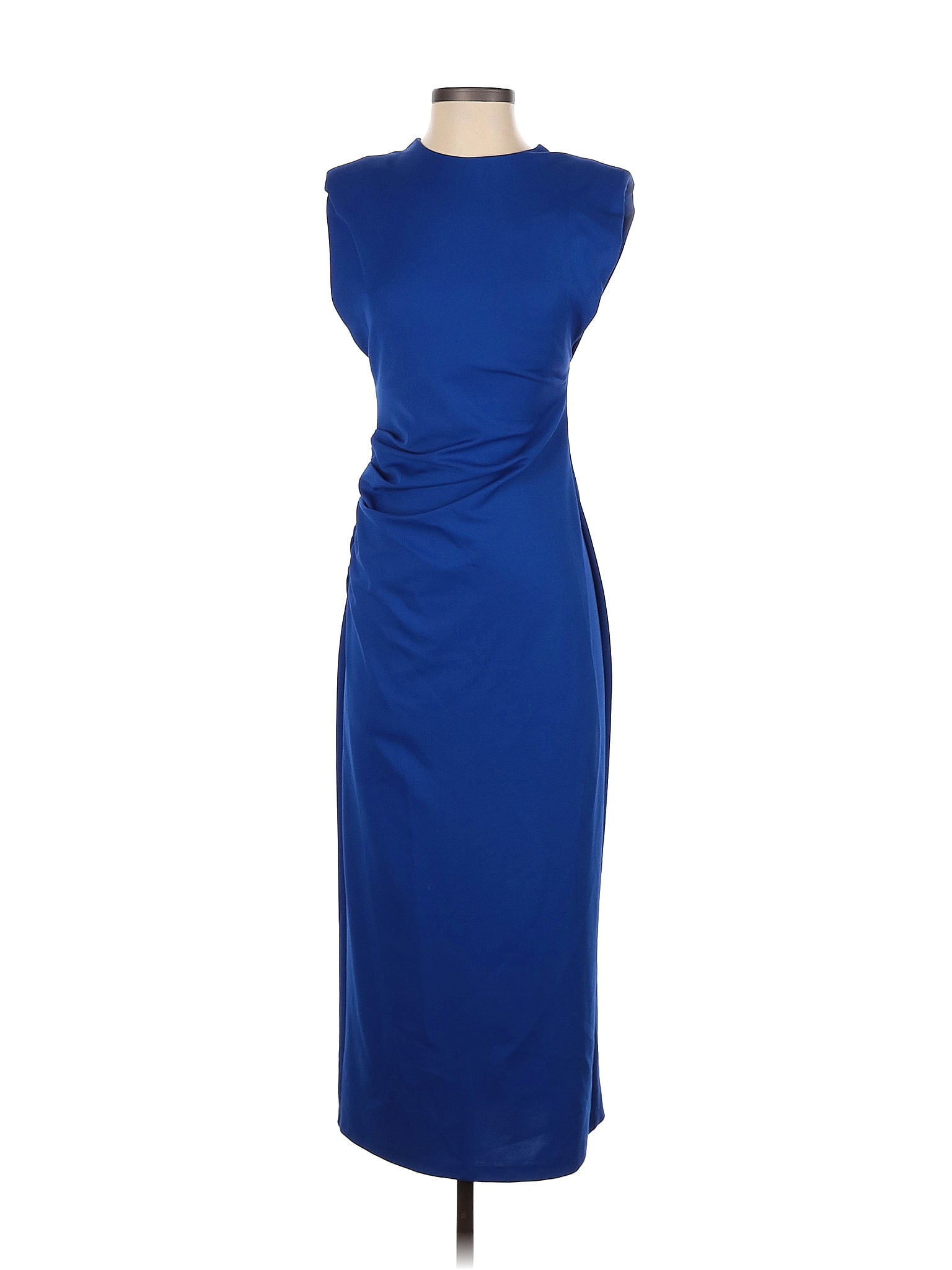 Zara Solid Sapphire Blue Casual Dress Size S 41 Off Thredup